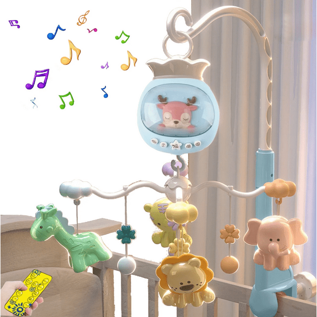 BLUELK Musical Crib Mobile with Lights, Infant Nursery Mobiles, 3 Modes ...