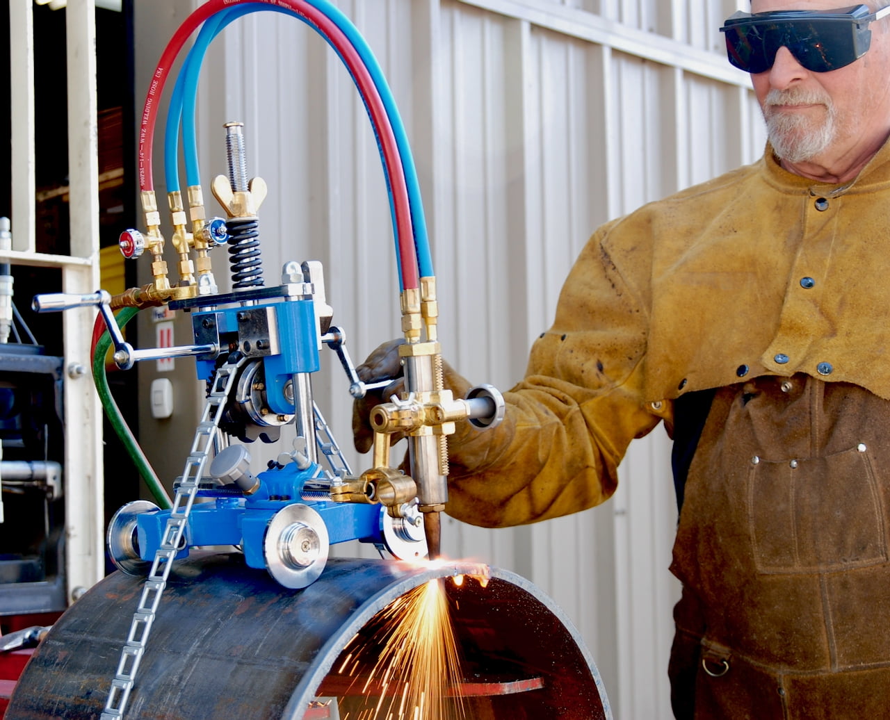 BLUEROCK CG-211Y Manual Propane Welding Steel Pipe Cutter & Beveling ...