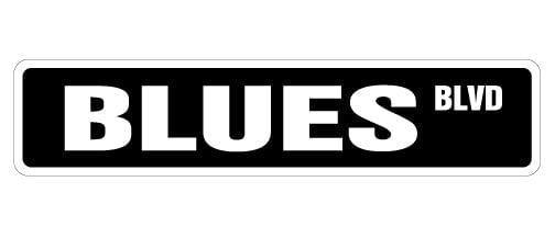 BLUES Street Sign music musicians artists night club | Indoor/Outdoor ...