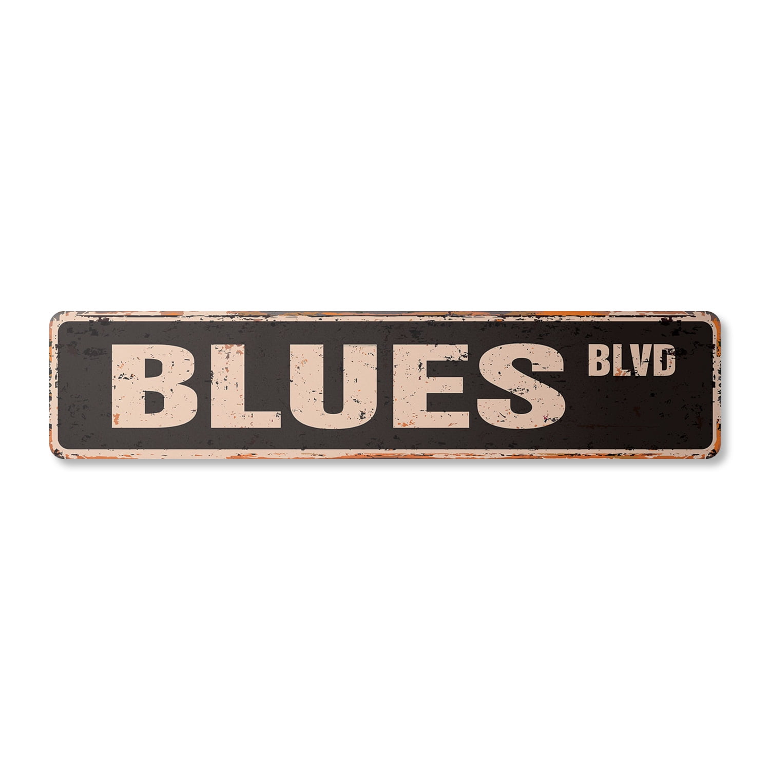 BLUES Vintage Aluminum Street Sign music musicians artists night club ...