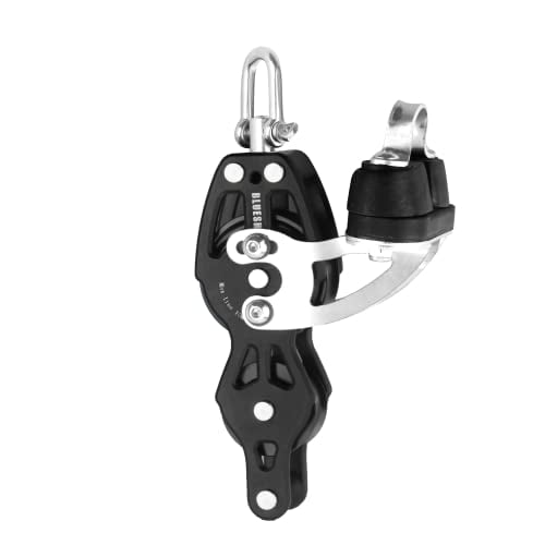 BLUESHARK 38mm Single Swivel Fiddle Becket Adjustable Cam Sailing Block ...