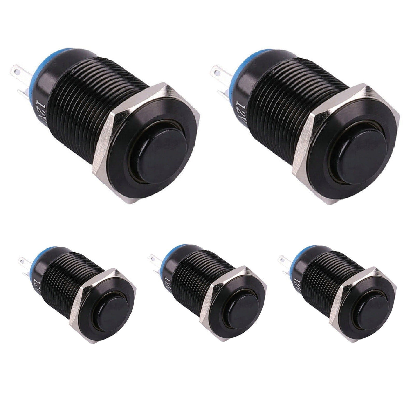 BLUESON 12Mm Button Waterproof Metal Push Button Switch 12V Momentary ...