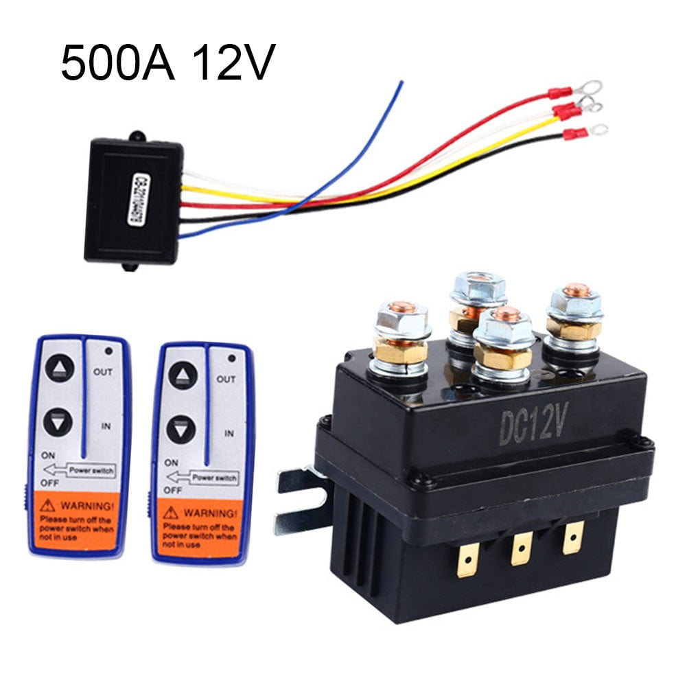 BLUESON 12V 500A Contactor Winch Control Solenoid Valve Dual Wireless ...