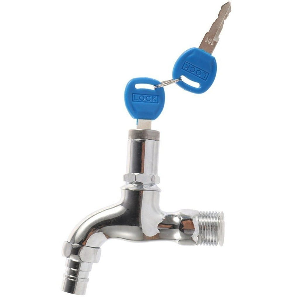 BLUESON 1Pc Anti-Theft 1/2" Thread Alloy Sink Tap With Key Lock Outdoor ...