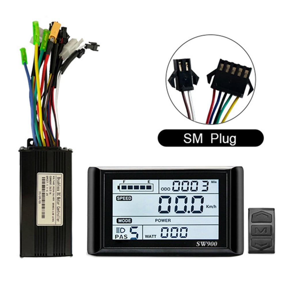 BLUESON 24/36/48V 26A 750W Sine Wave Controller+Sw900 Display For Ebike ...