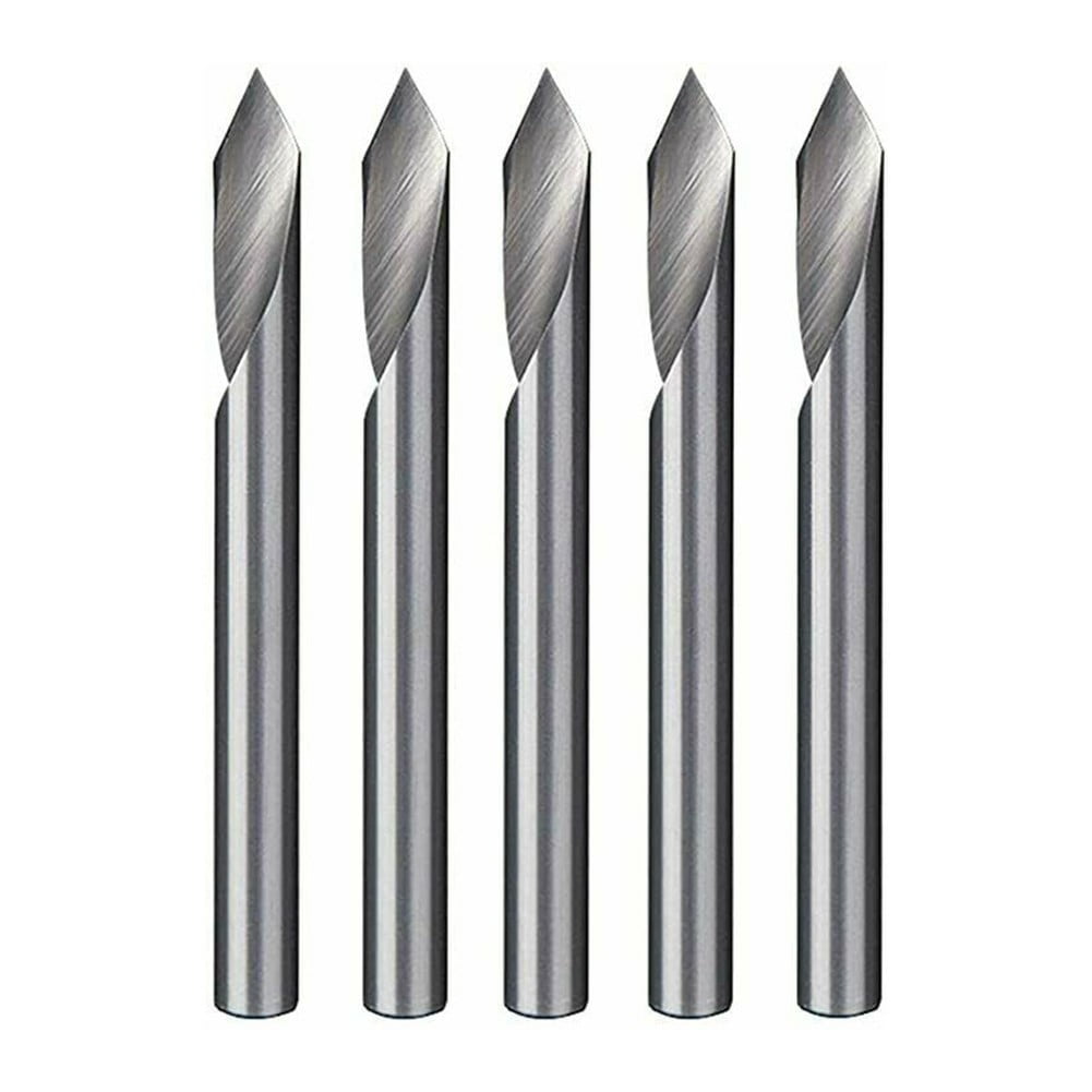 BLUESON 5pcs 20 Deg V Groove Engraving Tool Flat Bottom CNC Spiral ...