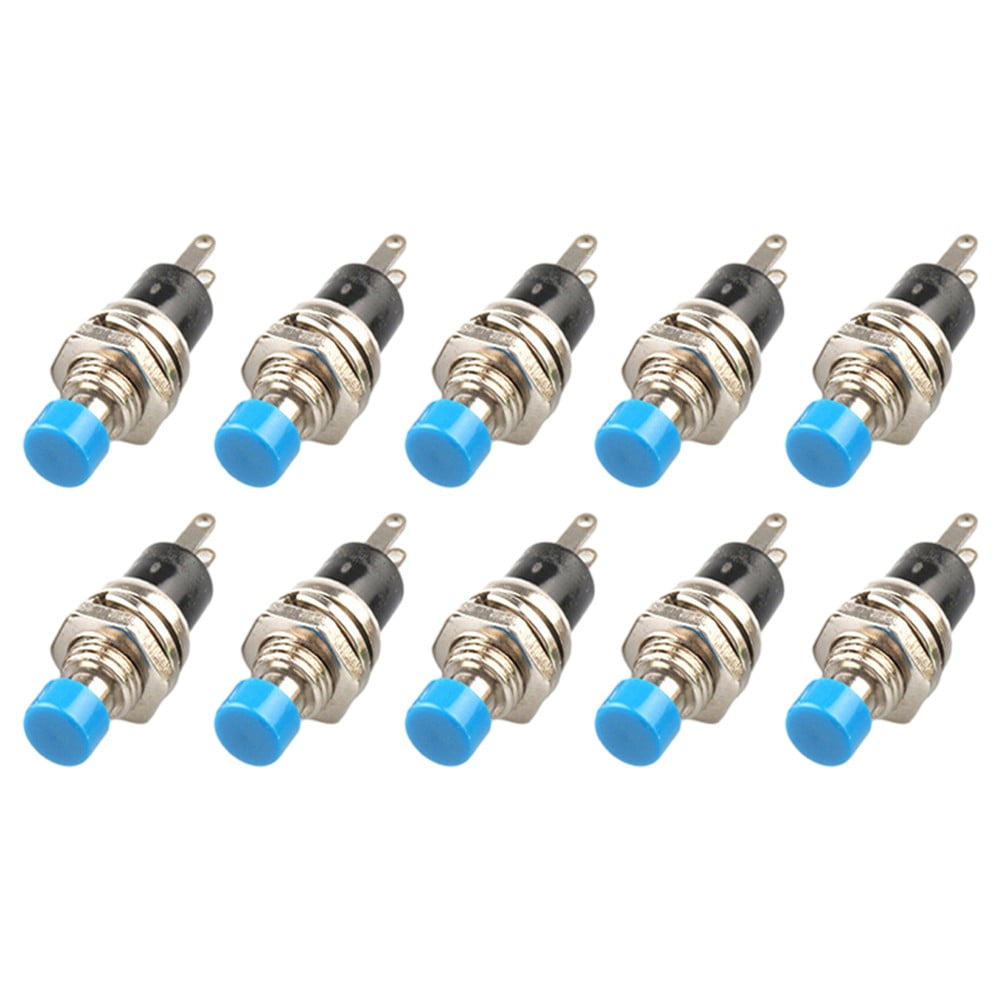 BLUESON 6Pcs PBS-110 7mm Round Button Momentary Self-resetting Push ...