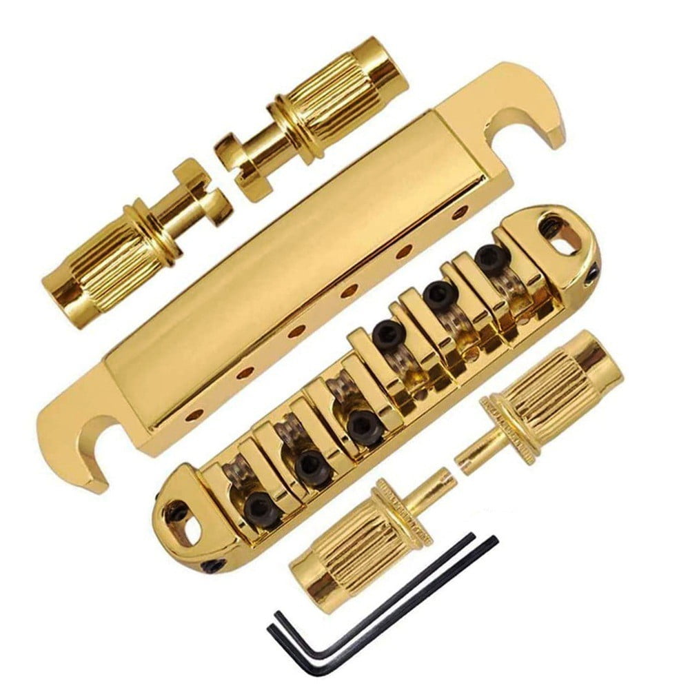 BLUESON Adjustable Roller Saddle Tune-O-Matic Bridge Tailpiece For Lp ...