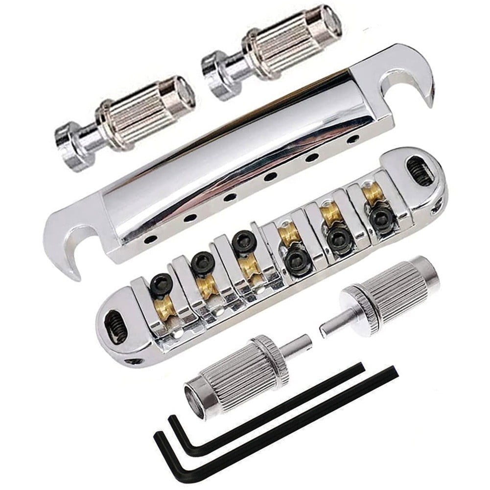 BLUESON Adjustable Roller Saddle Tune-O-Matic Bridge Tailpiece For Lp ...