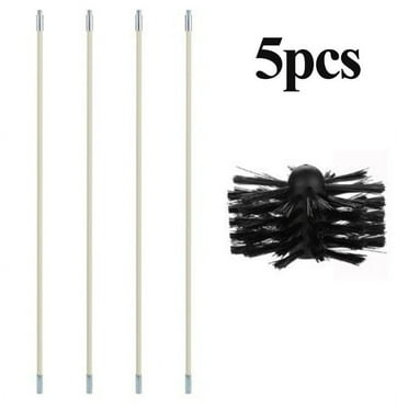 Flexible Flue Brush Rods Chimney Brush Kit Chimney Sweep Soot Cleaning ...