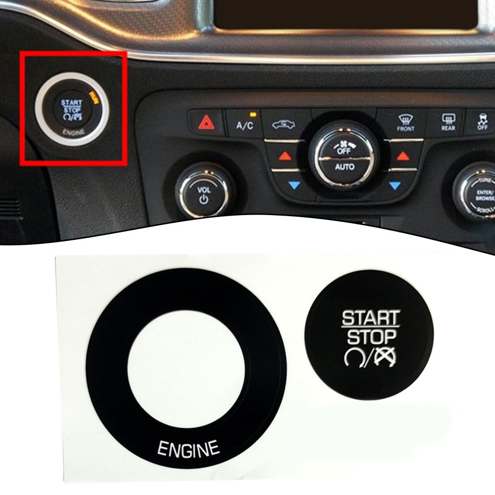 BLUESON Stop Start Engine Switch Button Decals Stickers Kit For Dodge ...