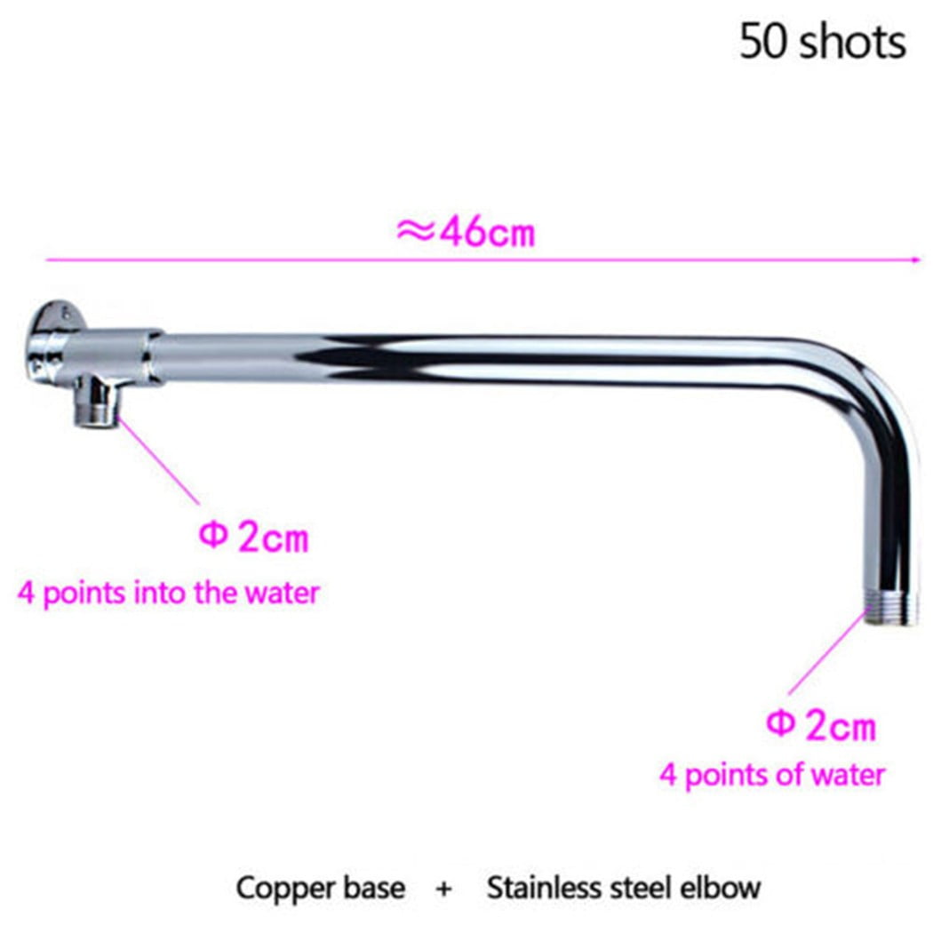 BLUESON Wall Mounted Stainless Steel Shower Arm With Mount Base Head ...