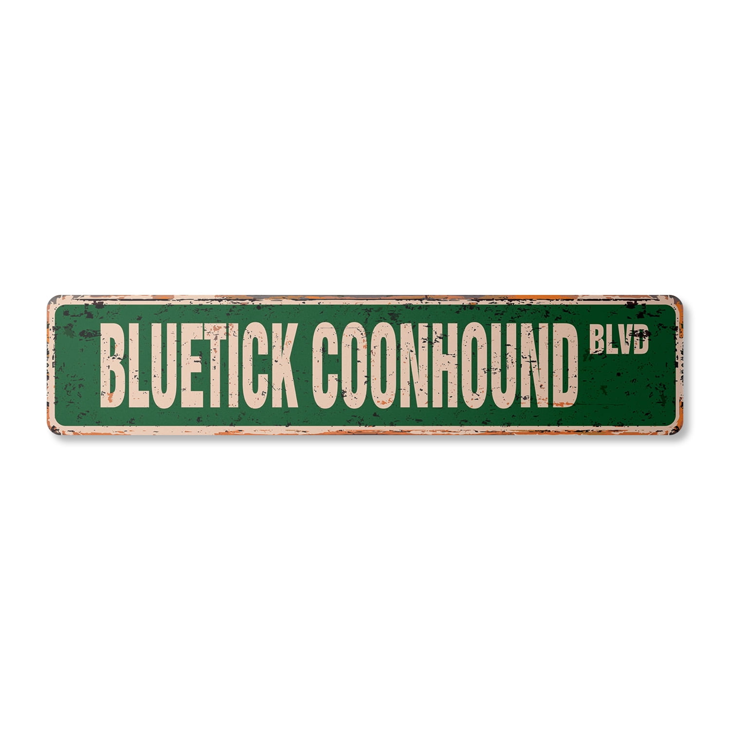 BLUETICK COONHOUND Vintage Plastic Street Sign hunting dog breeder ...