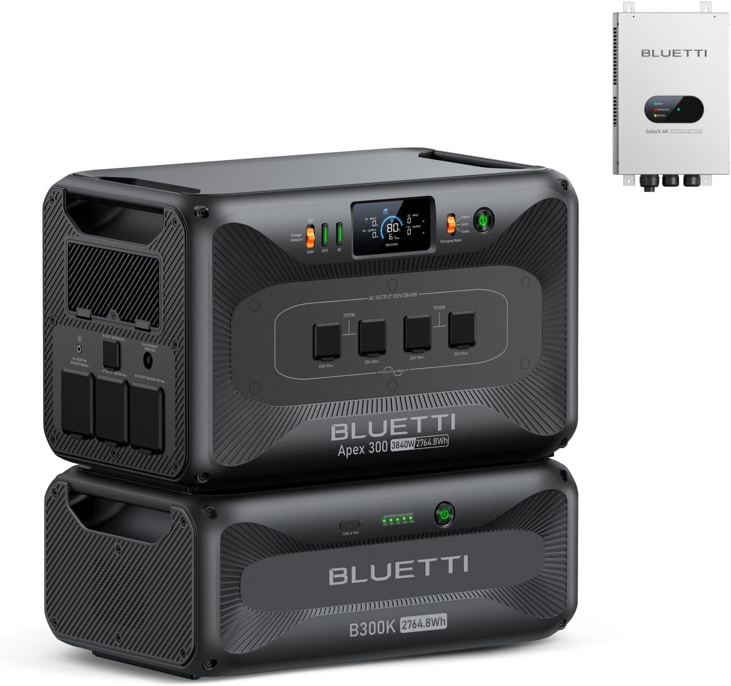 BLUETTI Apex 300 & B300K Solar Generator with SolarX 4K, 5529.6Wh ...