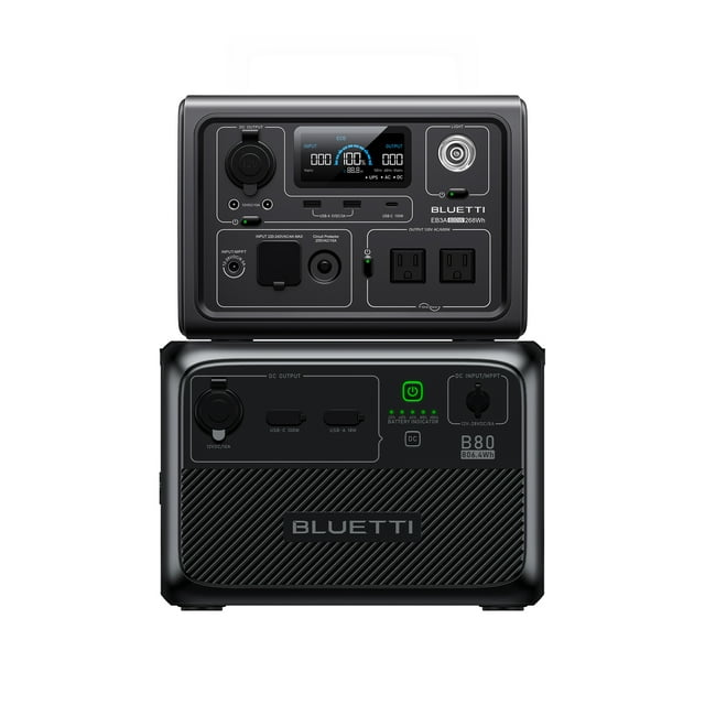 BLUETTI EB3A+B80 Portable Generator, 600W 268Wh Solar Generator ...