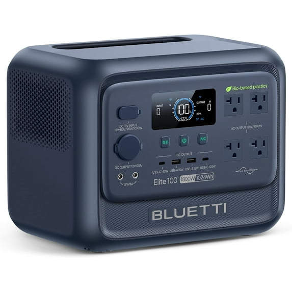 BLUETTI Elite 100 V2 Portable Power Station, 1024Wh LiFePO4 Battery ...