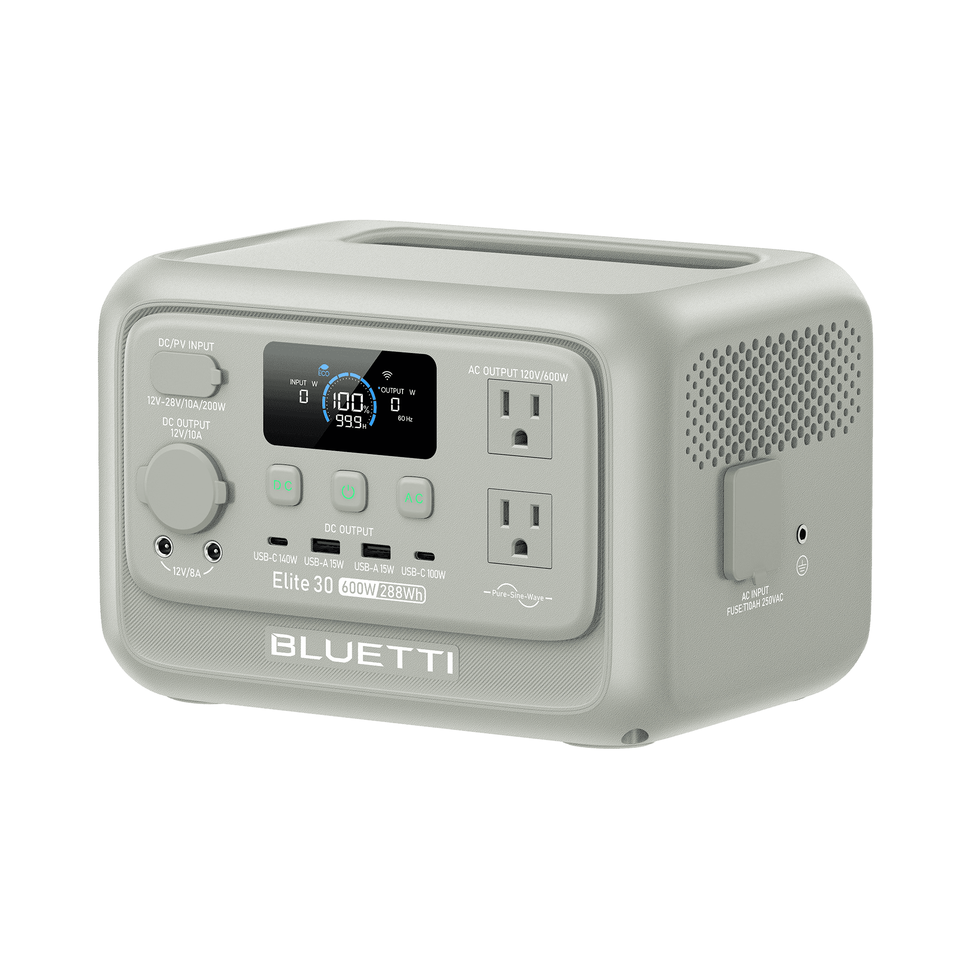 BLUETTI Elite 30 V2 Portable Power Station, 288Wh 600W Solar Generator ...