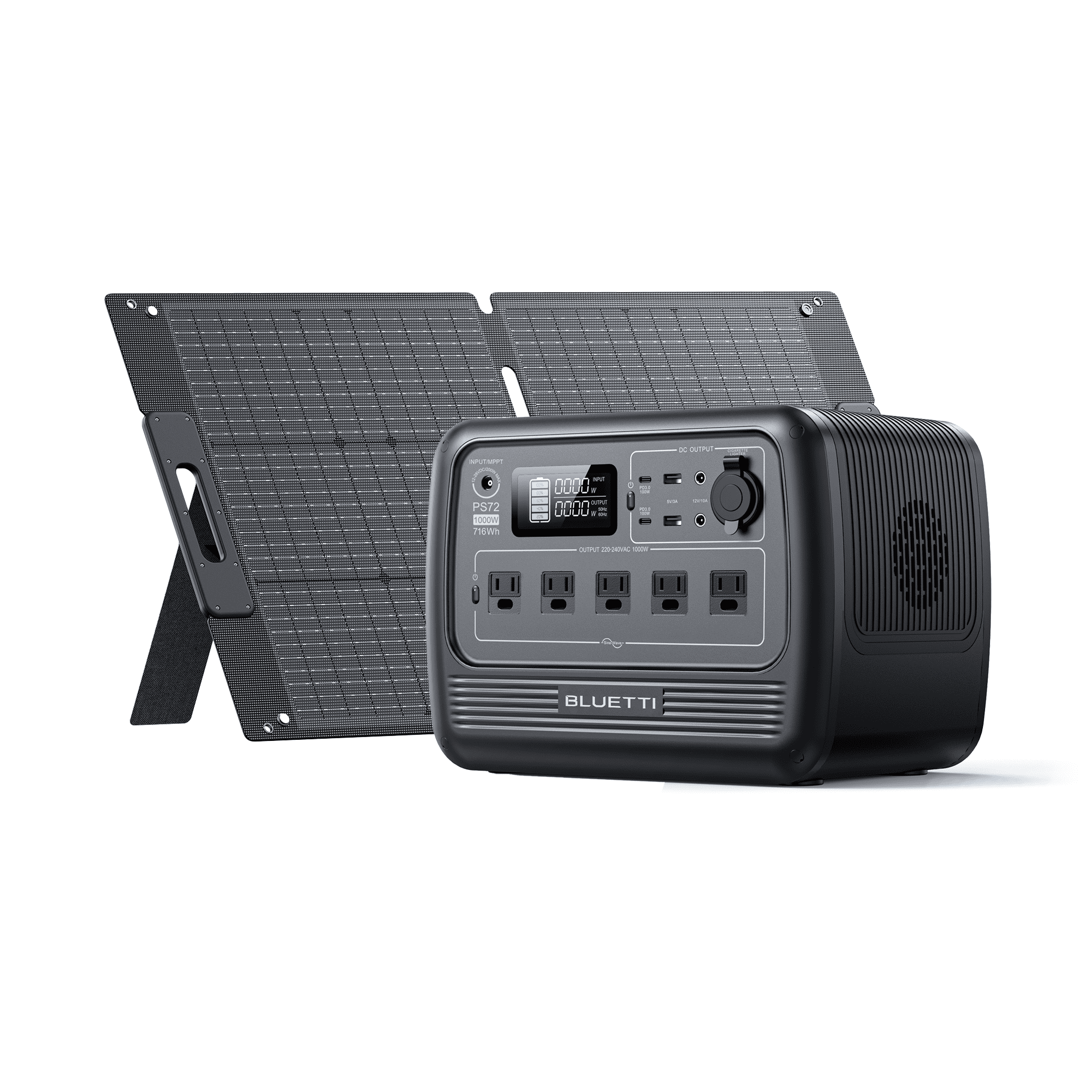BLUETTI PS72 700W Portable Power Station, W/100W Solar Panel,716Wh ...