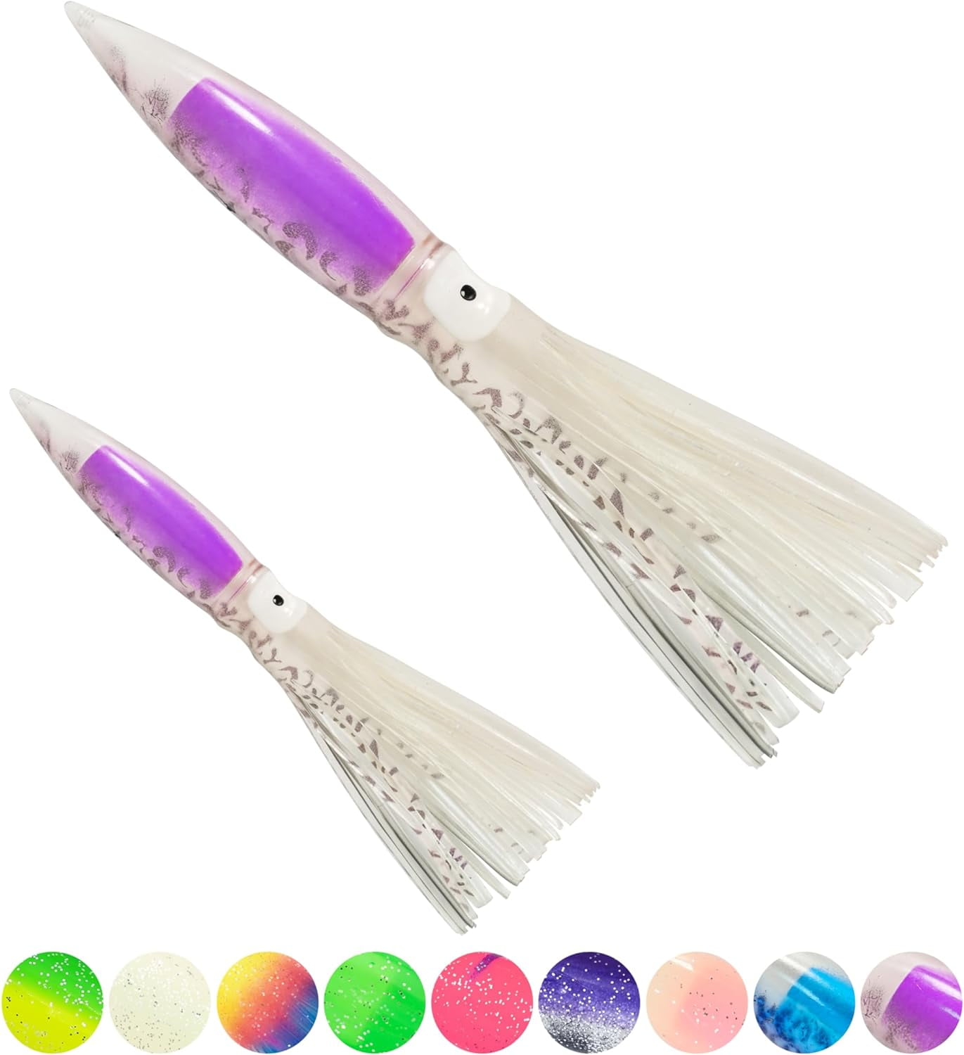 BLUEWING 10pcs Trolling Squid Skirts Fishing Saltwater with Float ...