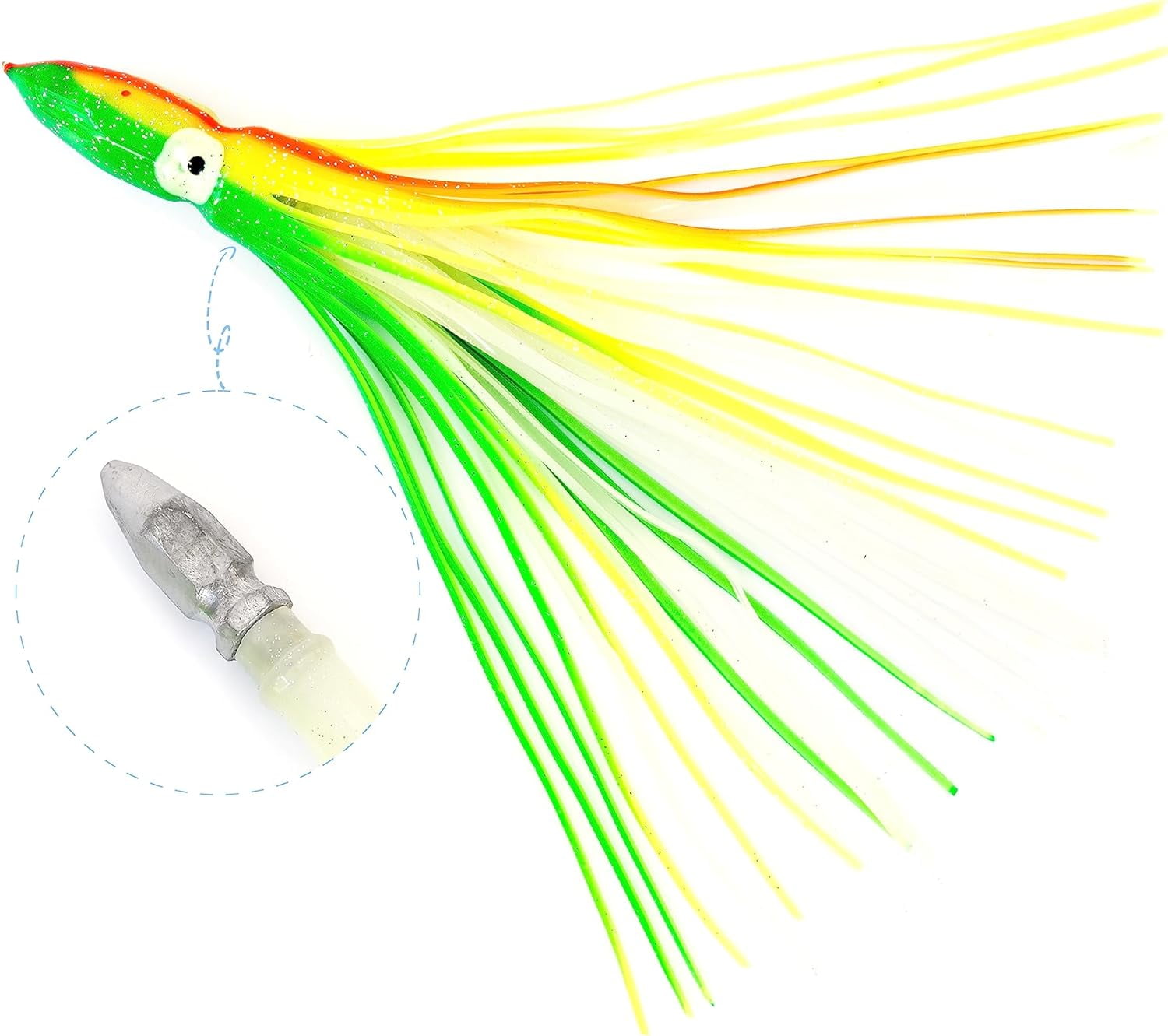 BLUEWING 12in Weighted Squid Trolling Lure with Lead Head 1pc Octopus ...