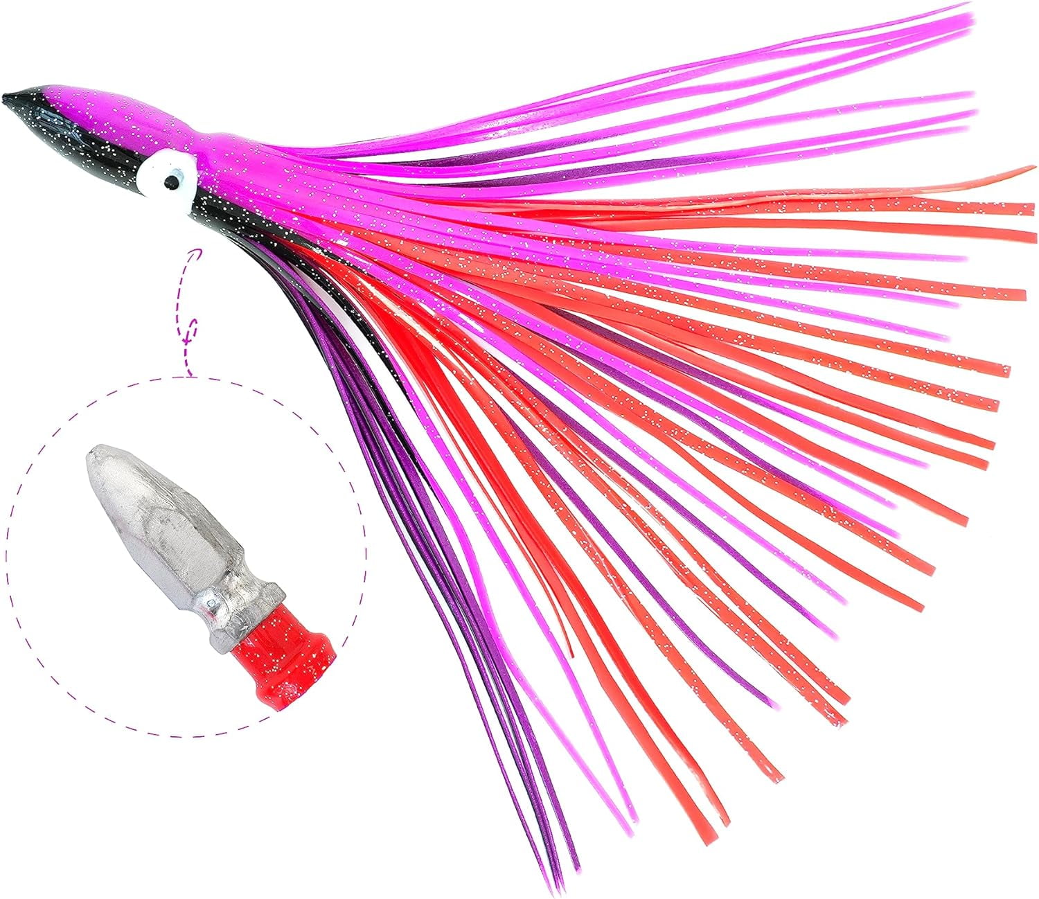 BLUEWING 12in Weighted Squid Trolling Lure with Lead Head 1pc Octopus ...