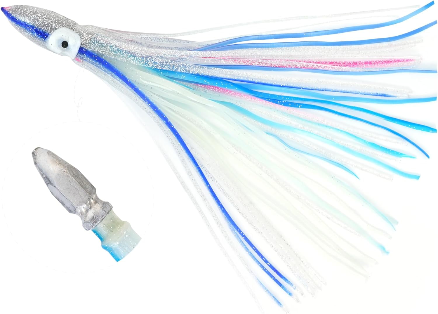 BLUEWING 12in Weighted Squid Trolling Lure with Lead Head 1pc Octopus ...