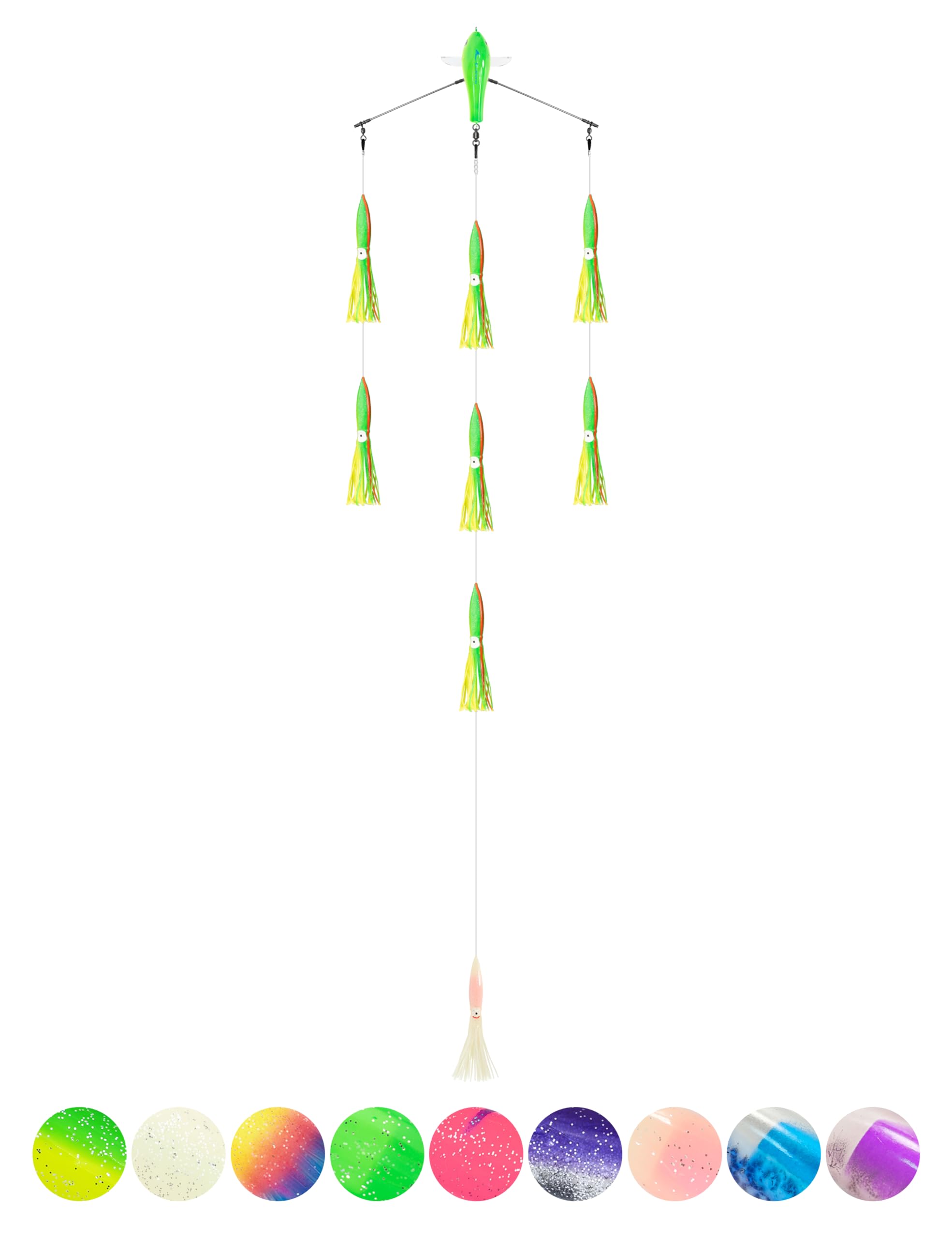 BLUEWING 18" Upgraded Fishing Spreader Bar Splasher Offshore Trolling ...