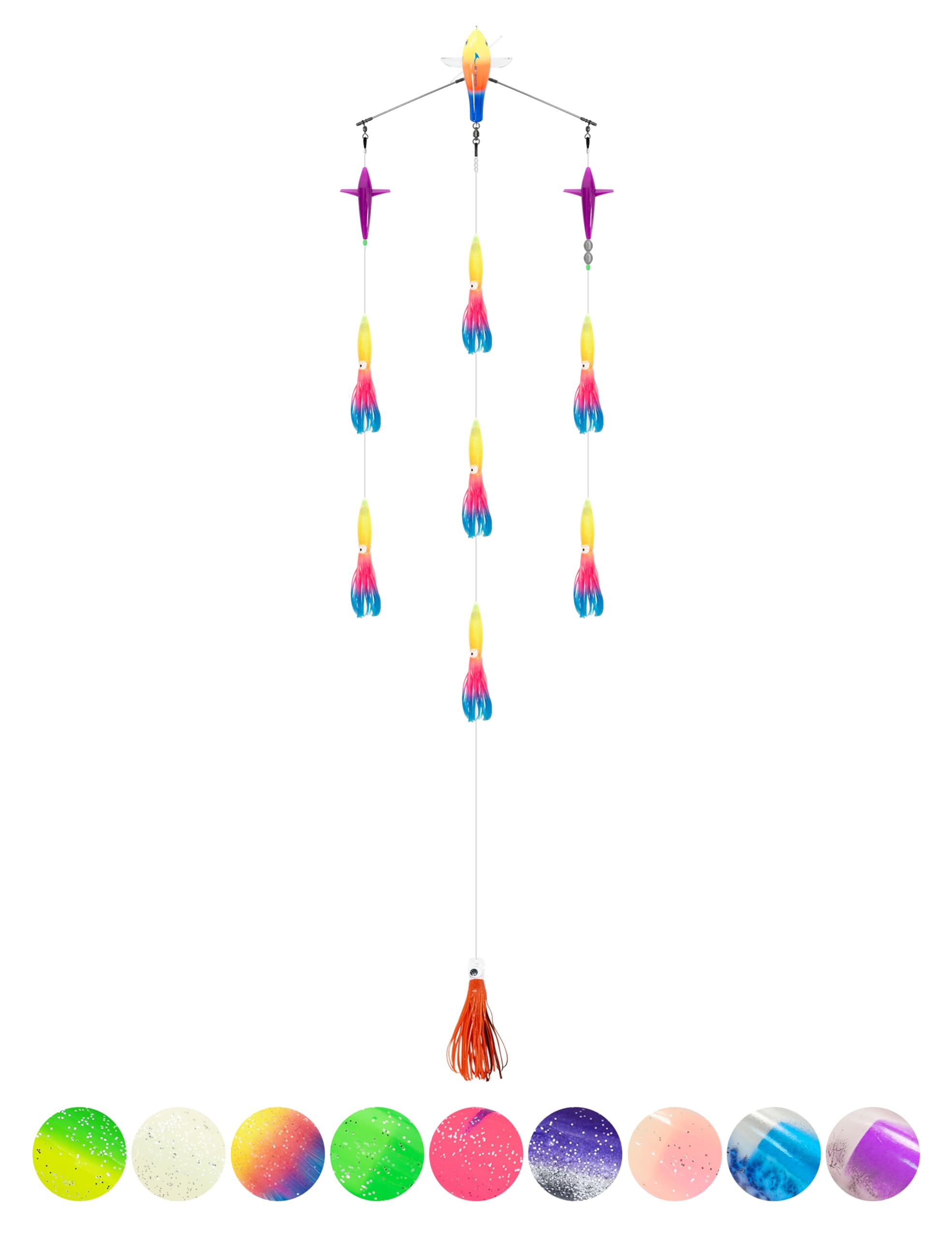 BLUEWING 18in Upgraded Fishing Spreader Bar Starboard Canyon with 9in ...