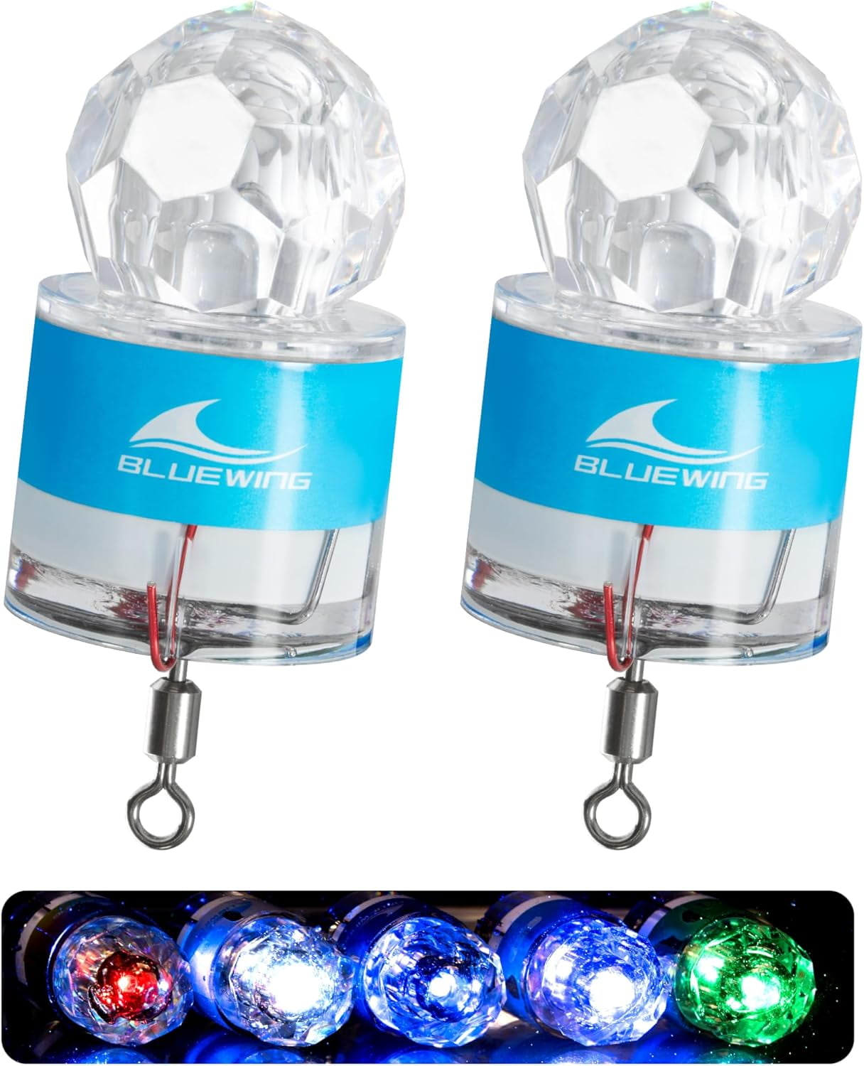 BLUEWING 2pcs Club Deep Drop Light Diamond Fishing Light Water Activate ...