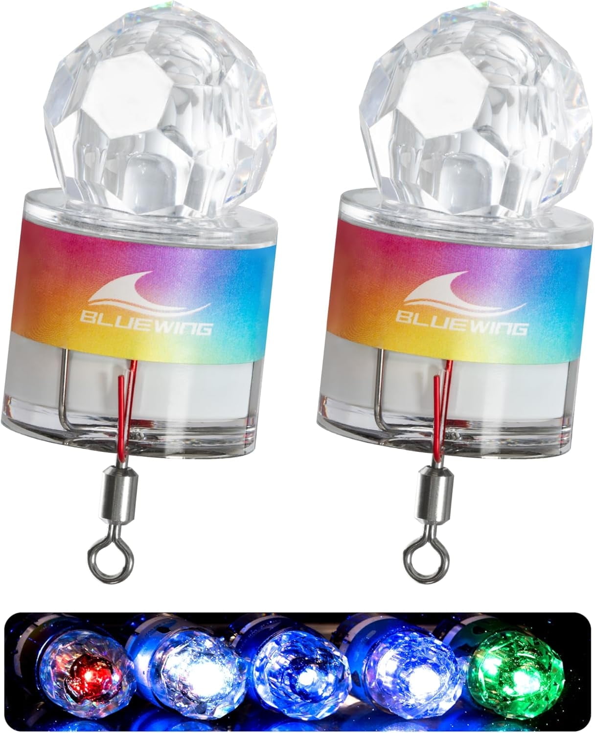 BLUEWING 2pcs Club Deep Drop Light Diamond Fishing Light Water Activate ...