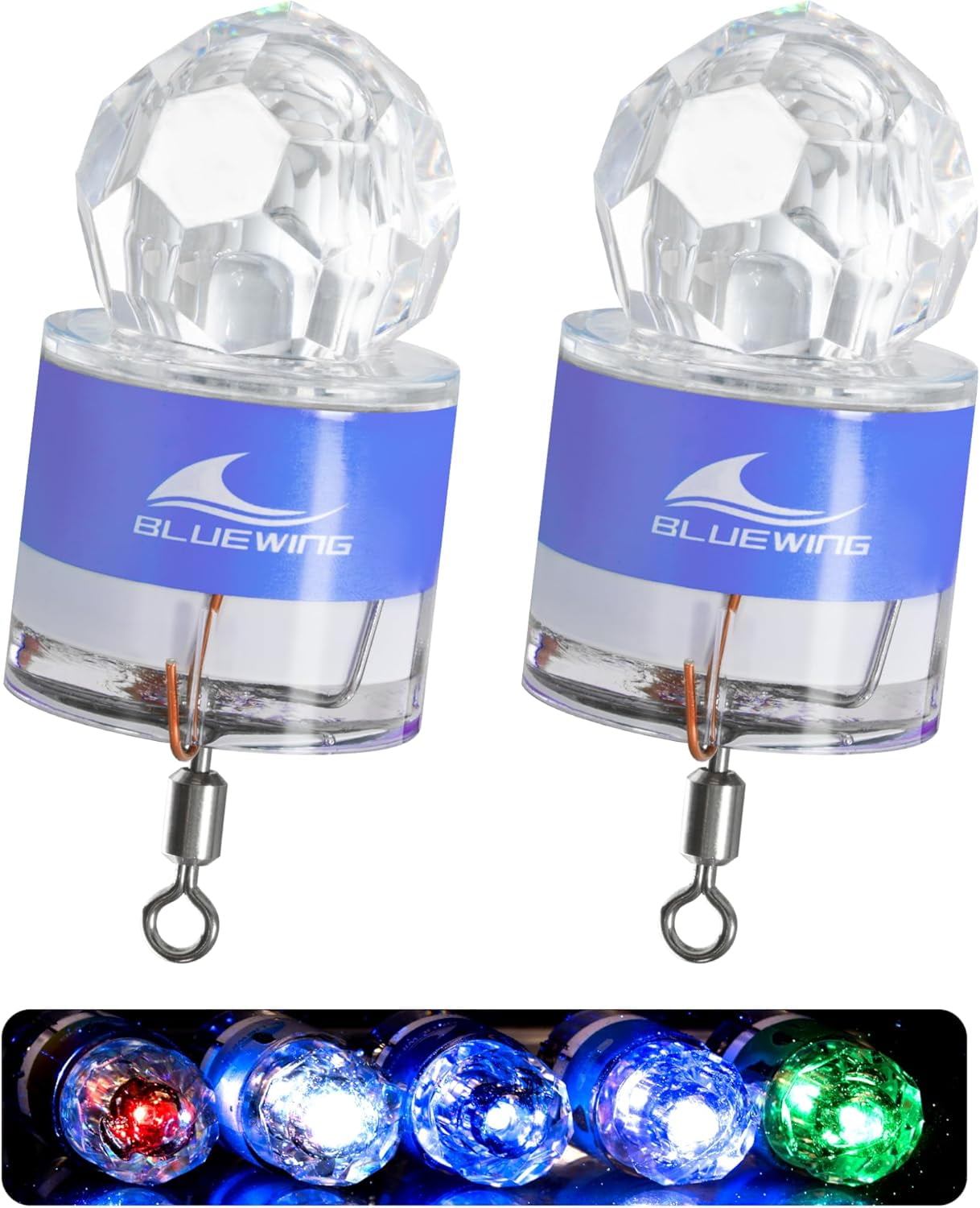 BLUEWING 2pcs Club Deep Drop Light Diamond Fishing Light Water Activate ...