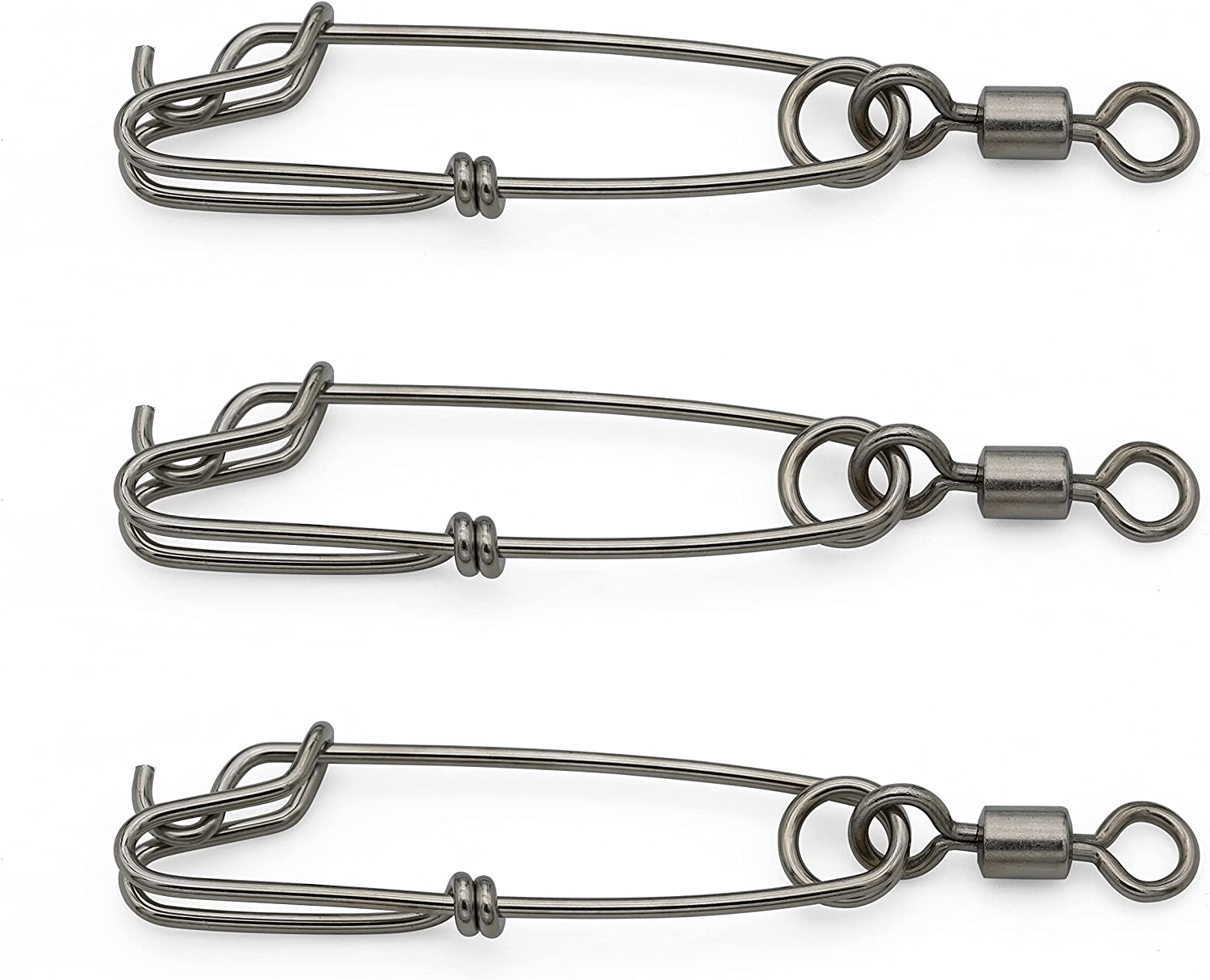 BLUEWING 2pcs Quick High Strength Long Line Clip with Barrel Swivel Saltwater Corrosion ...