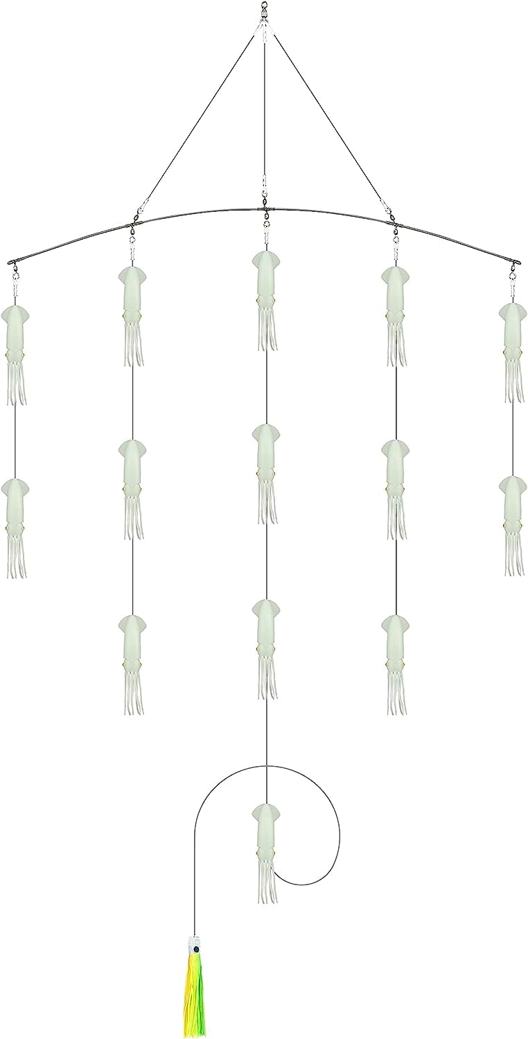 BLUEWING 36in Fishing Soft Squid Spreader Bar Offshore Fishing Spreader ...