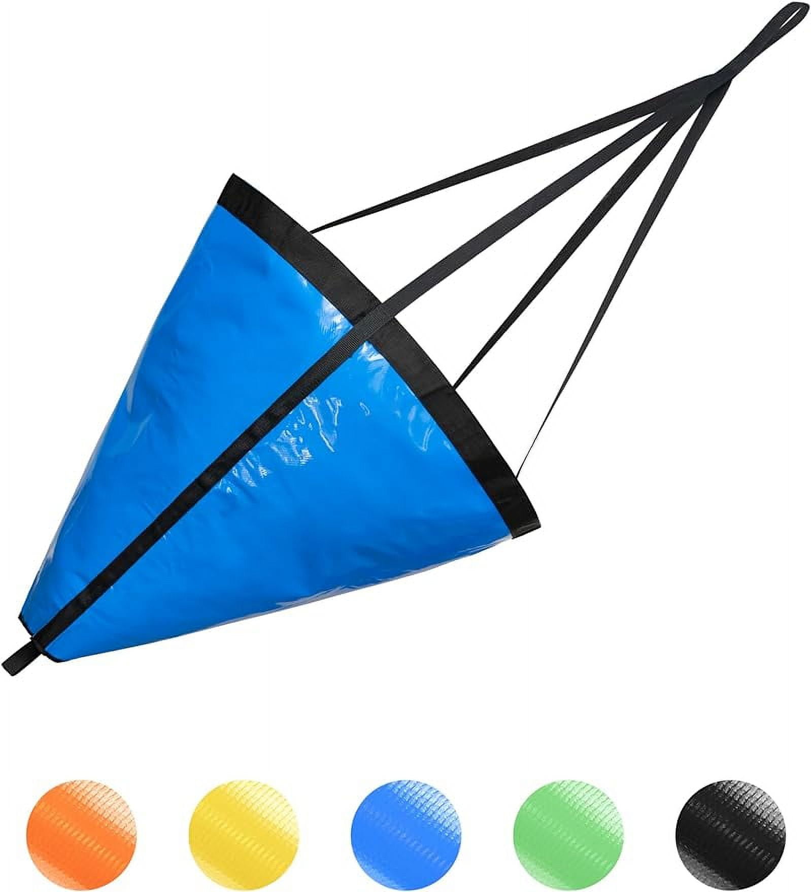 BLUEWING 42" Drift Sock Sea Anchor 3.5ft Blue Parachute Drift Anchor Drift Sock 840D Nylon Sea ...