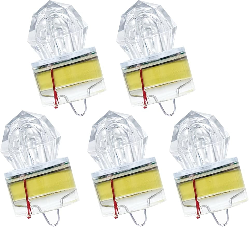 BLUEWING 5 Pack LED Deep Drop Lights Diamond Fishing Lights Underwater ...