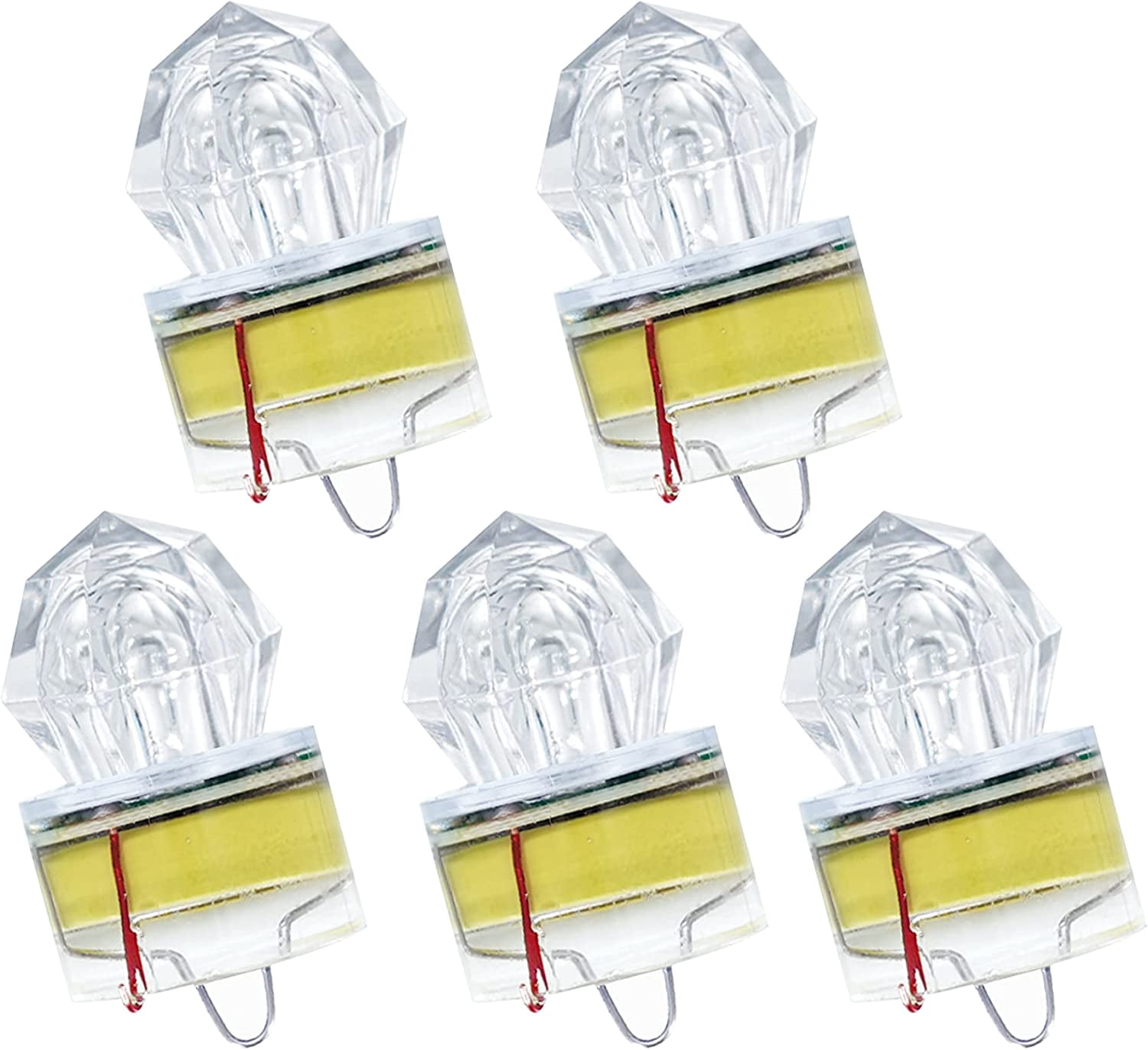 BLUEWING 5 Pack LED Deep Drop Lights Diamond Fishing Lights Underwater ...