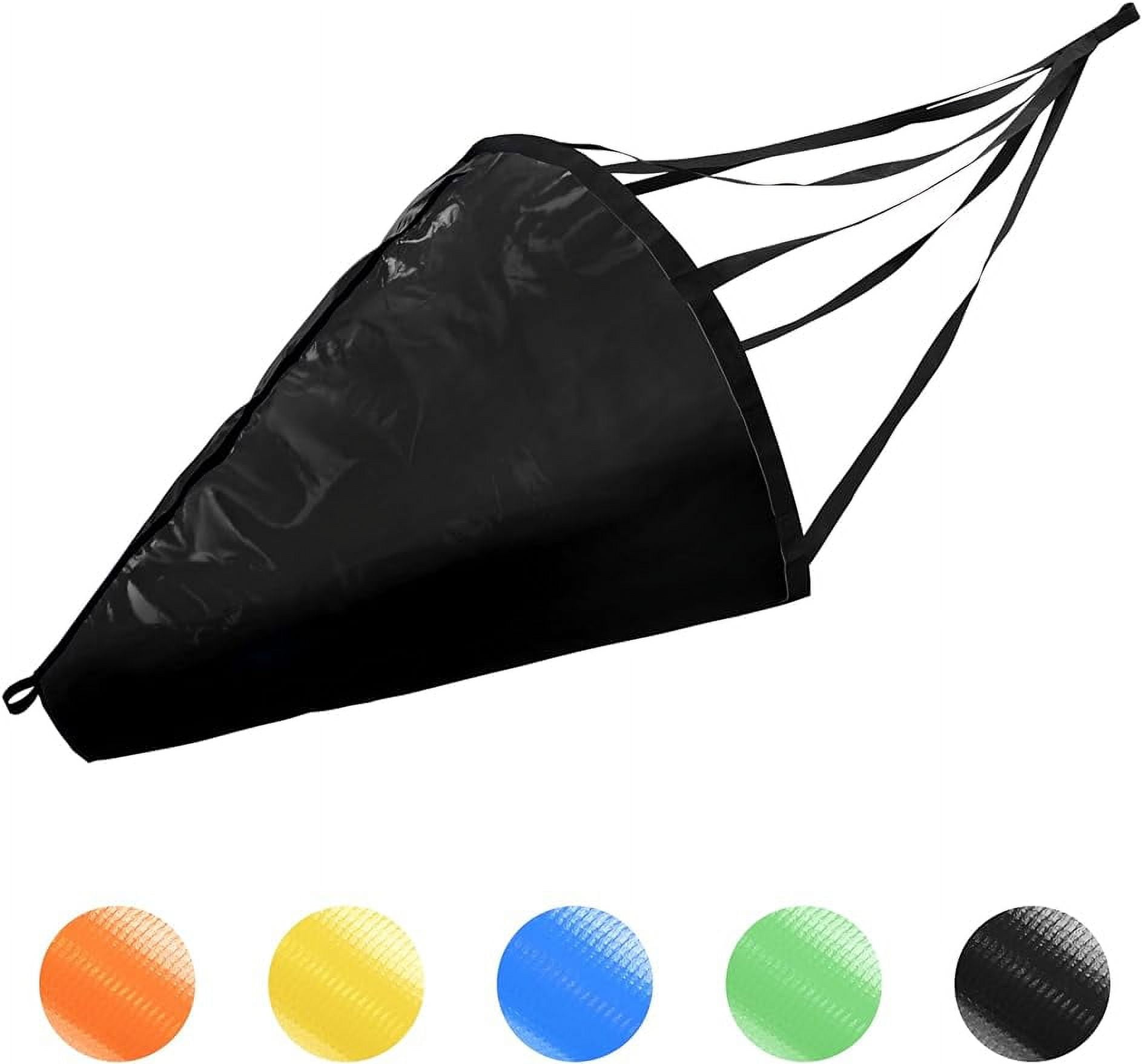 BLUEWING 62" Drift Sock Sea Anchor 5.2ft Black Parachute Drift Anchor ...