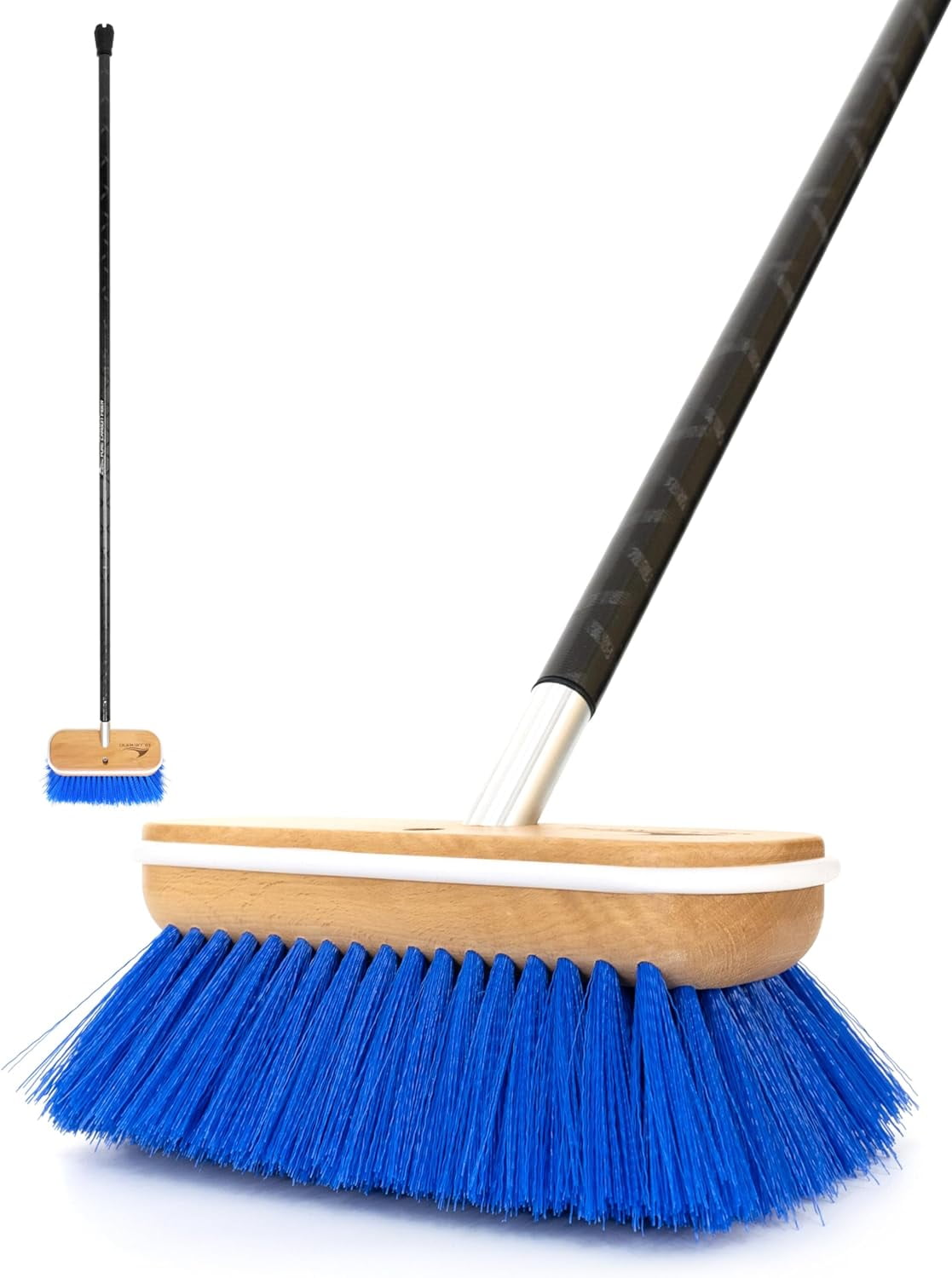 BLUEWING 6ft Heavy Duty Deck Brush Boat Brush with Carbon Fiber Long ...