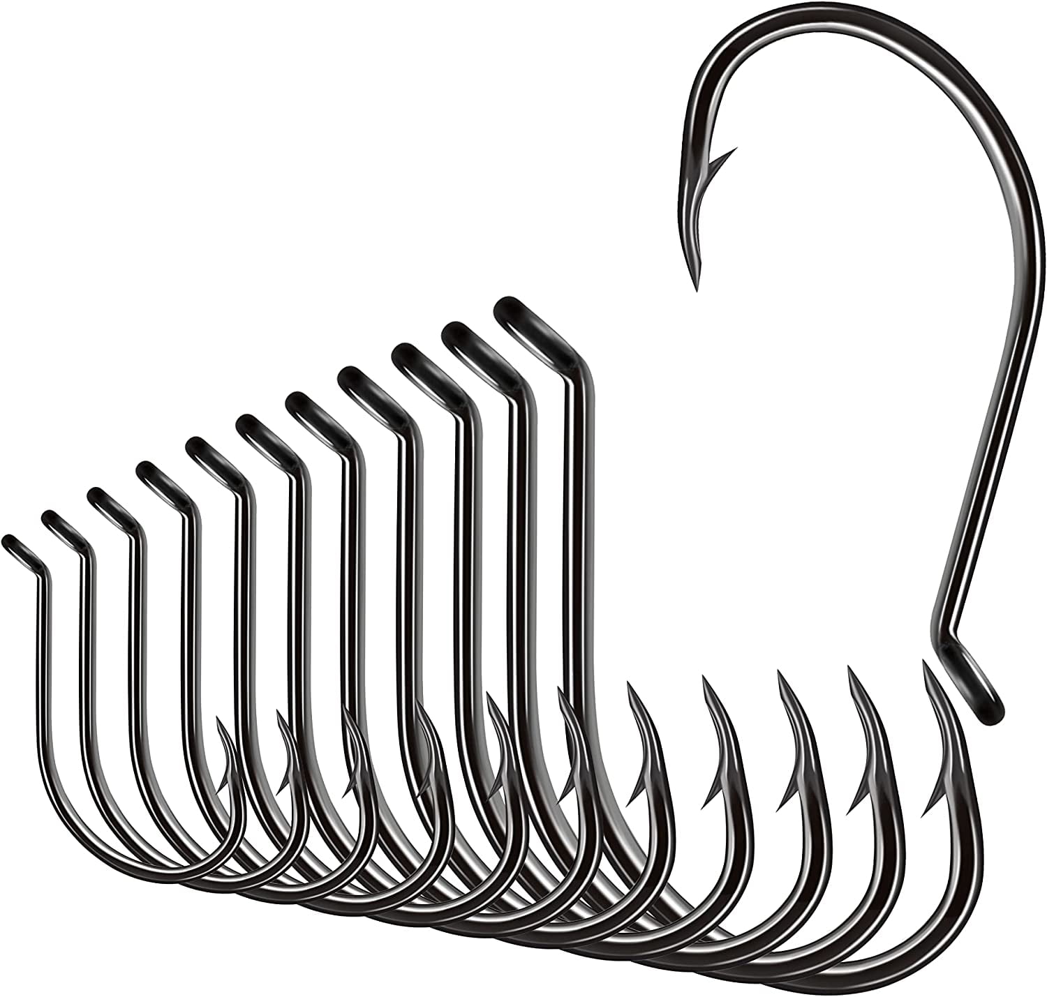 BLUEWING Bent Eye Offset Live Bait Hooks Fishing Hooks Cutting Point ...