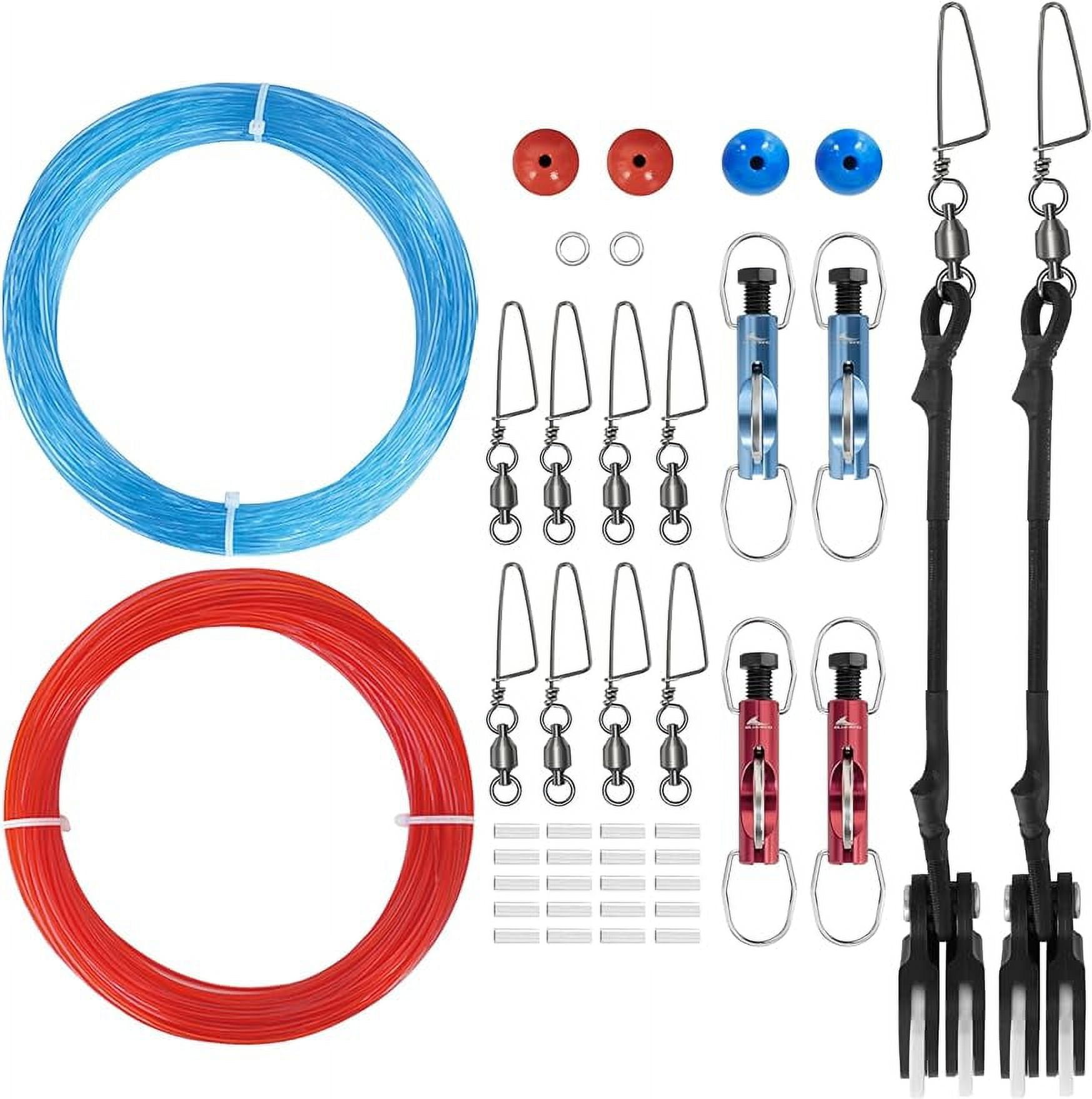 BLUEWING Double Outrigger Rigging Kit All-in-One Kit with 400lb Mono ...