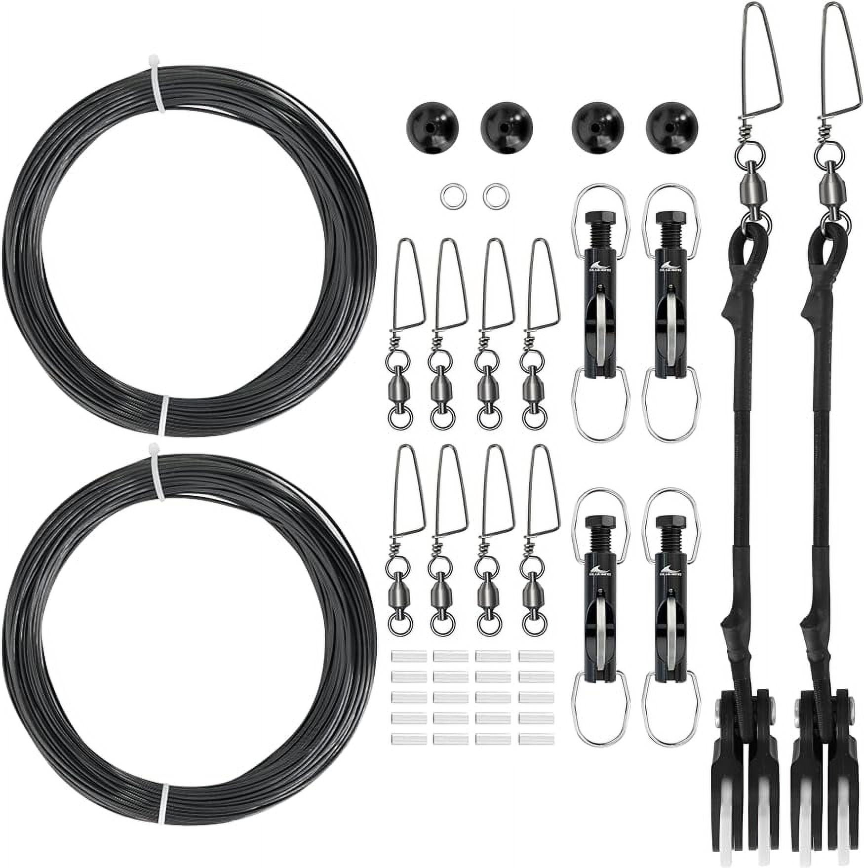 BLUEWING Double Outrigger Rigging Kit All-in-One Kit with 400lb Mono ...
