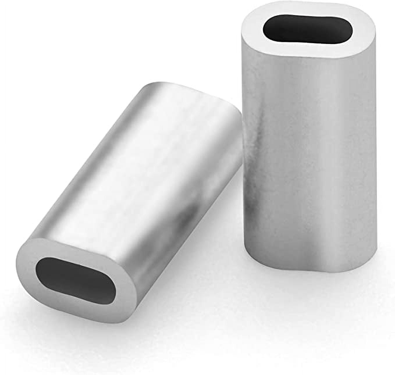 BLUEWING Fishing Crimps 100 Pieces Aluminum Oval Crimping Sleeves ...