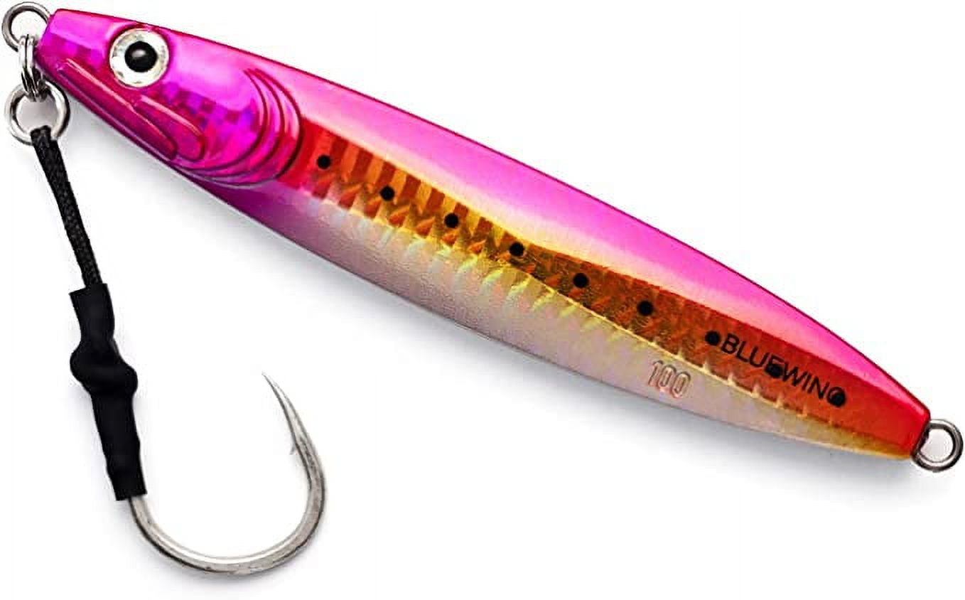 BLUEWING Fishing Lures Slow Pitch Jig Flat Fall Jigging Pitching Lures Vertical Jigs, Baits with ...