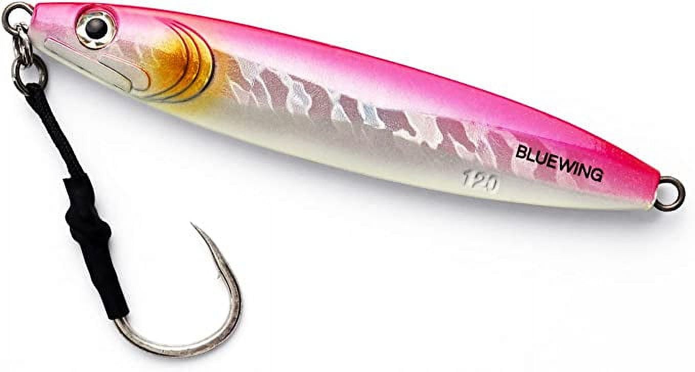 BLUEWING Fishing Lures Slow Pitch Jig Flat Fall Jigging Pitching Lures Vertical Jigs, Baits with ...