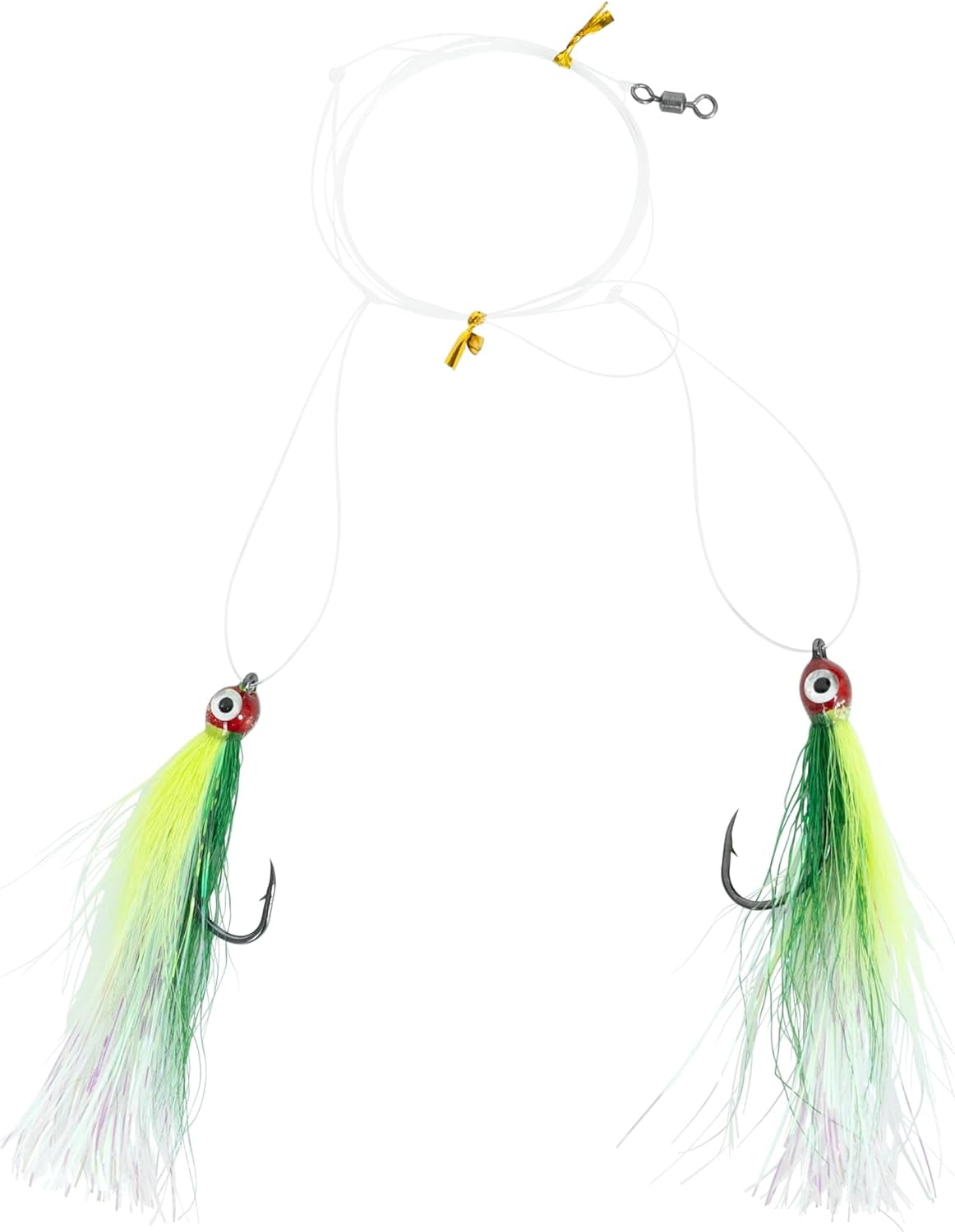 BLUEWING Fishing Rigs HI-LO Rig 3D Eyes with Flash Series Bucktail ...
