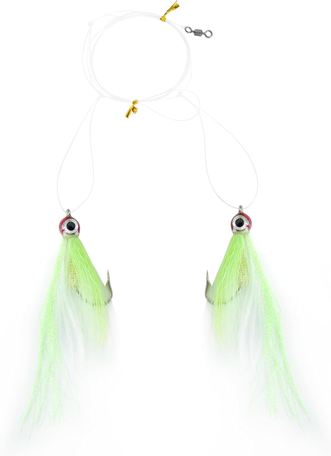 BLUEWING Fishing Rigs HI-LO Rig 3D Eyes with Sparkle Series Bucktail ...