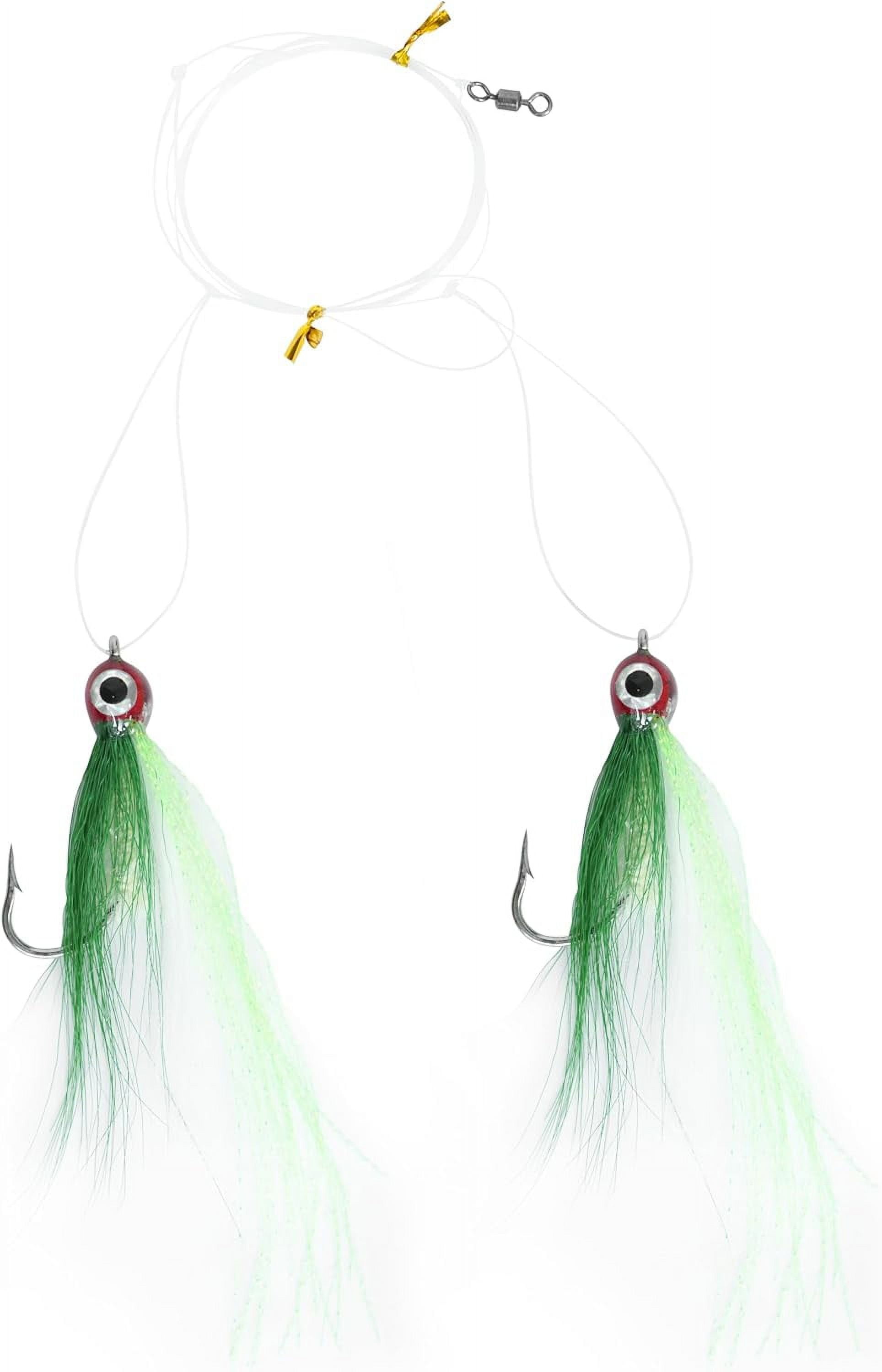 BLUEWING Fishing Rigs HI-LO Rig 3D Eyes with Sparkle Series Bucktail ...