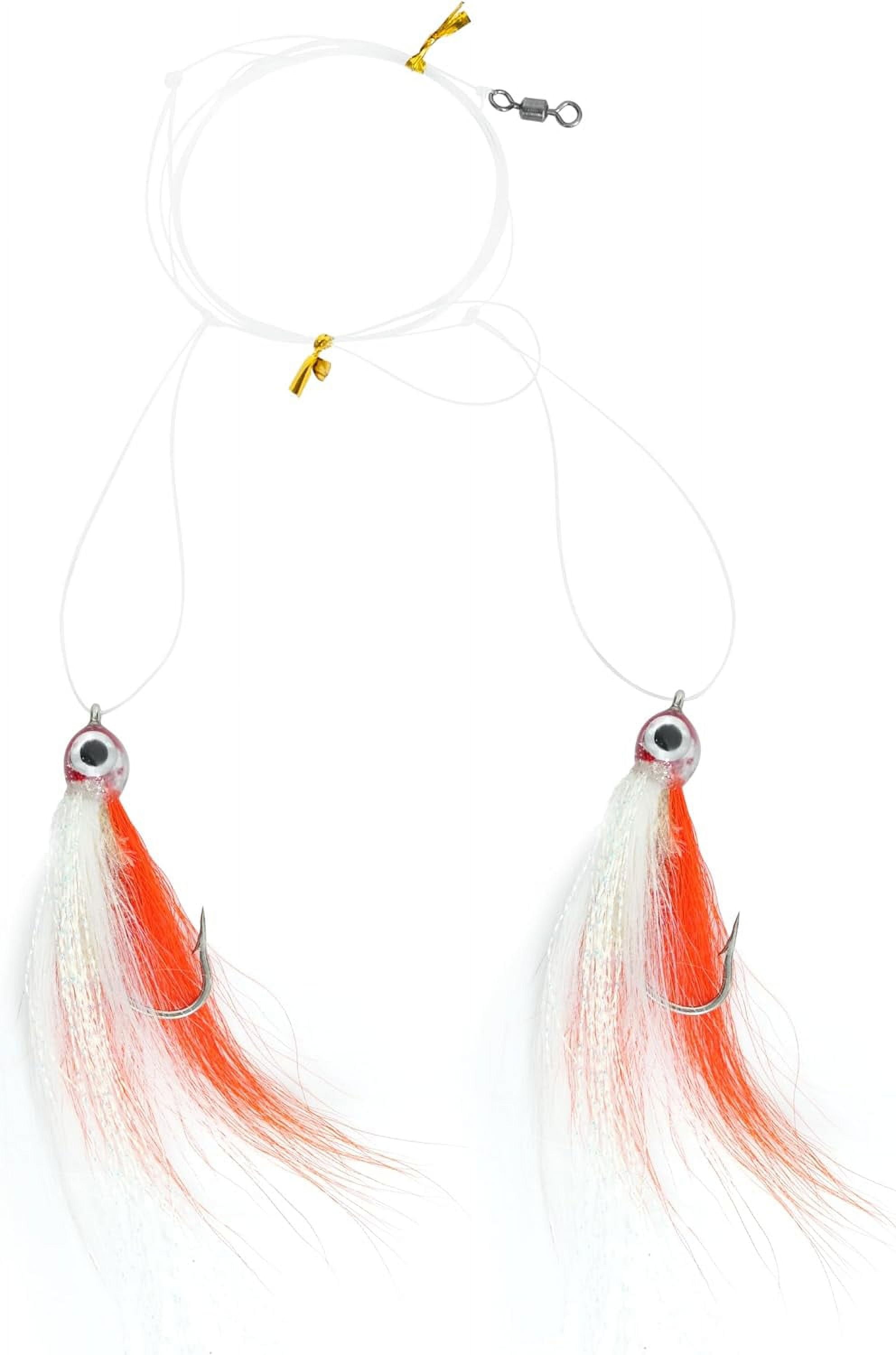 BLUEWING Fishing Rigs HI-LO Rig 3D Eyes with Sparkle Series Bucktail ...