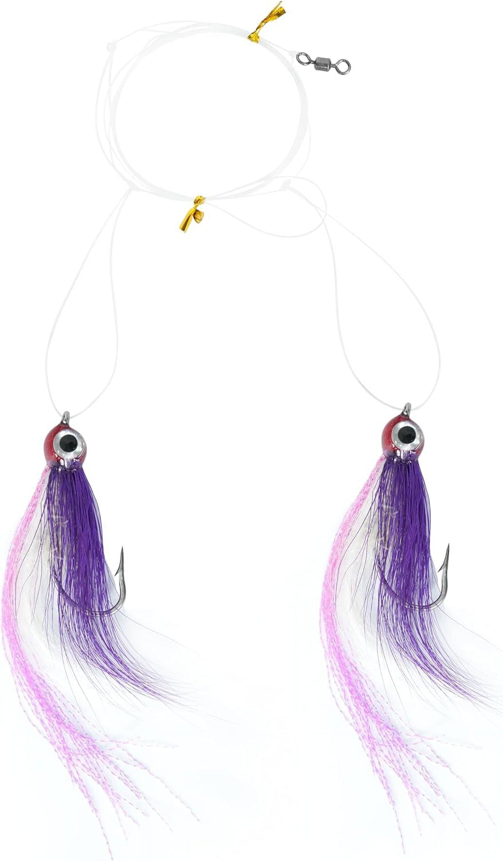 BLUEWING Fishing Rigs HI-LO Rig 3D Eyes with Sparkle Series Bucktail ...