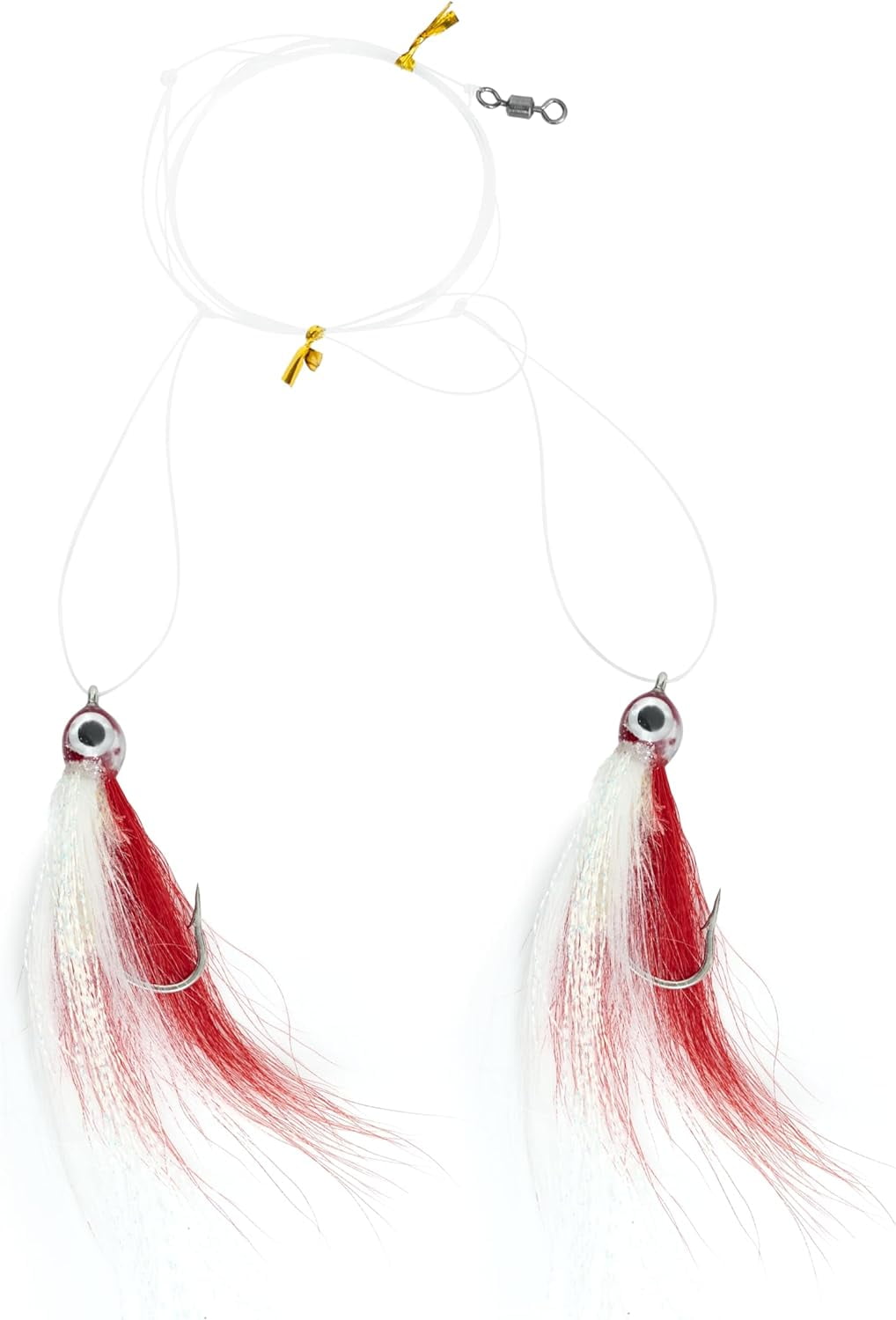 BLUEWING Fishing Rigs HI-LO Rig 3D Eyes with Sparkle Series Bucktail ...